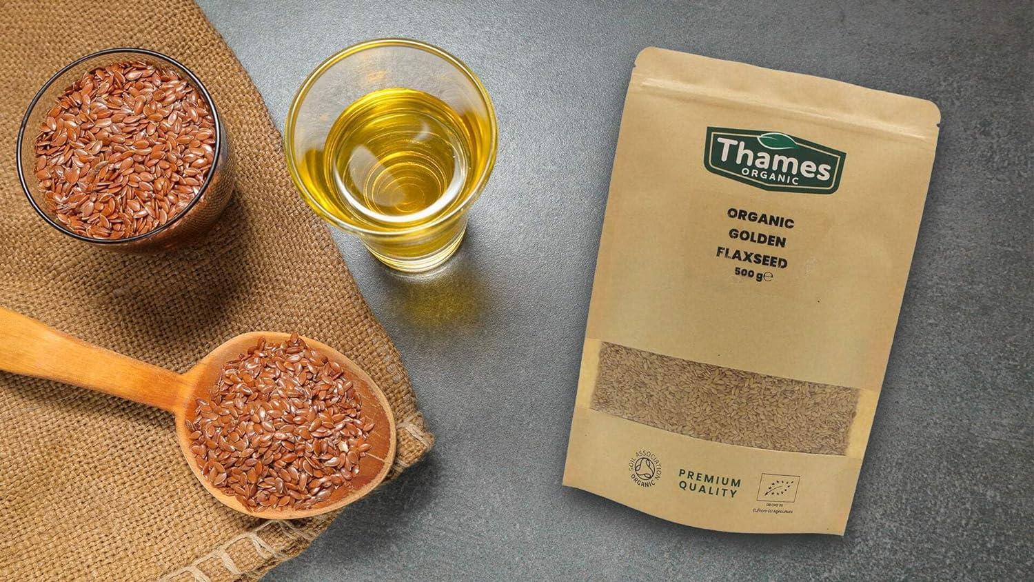 Organic Golden Flaxseed Linseed -100g High Fiber High in Protein Omega ...