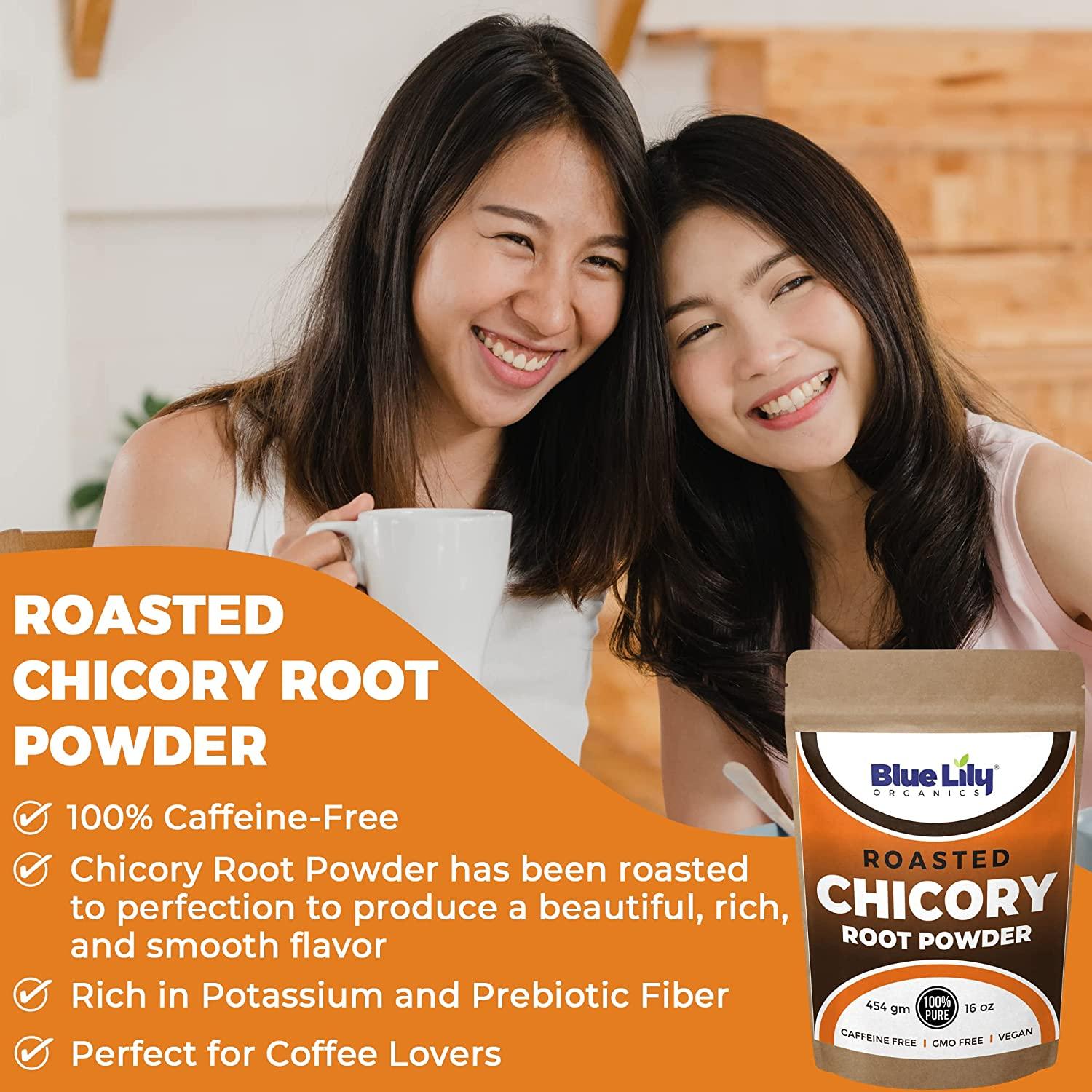 Blue Lily Organics Roasted Chicory Root Powder (1lb) - Prebiotic Fiber ...
