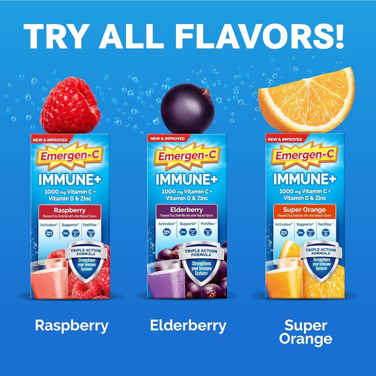 Emergen-C Immune+ Triple Action Powder - 1000mg Vitamin C, B Vitamins ...