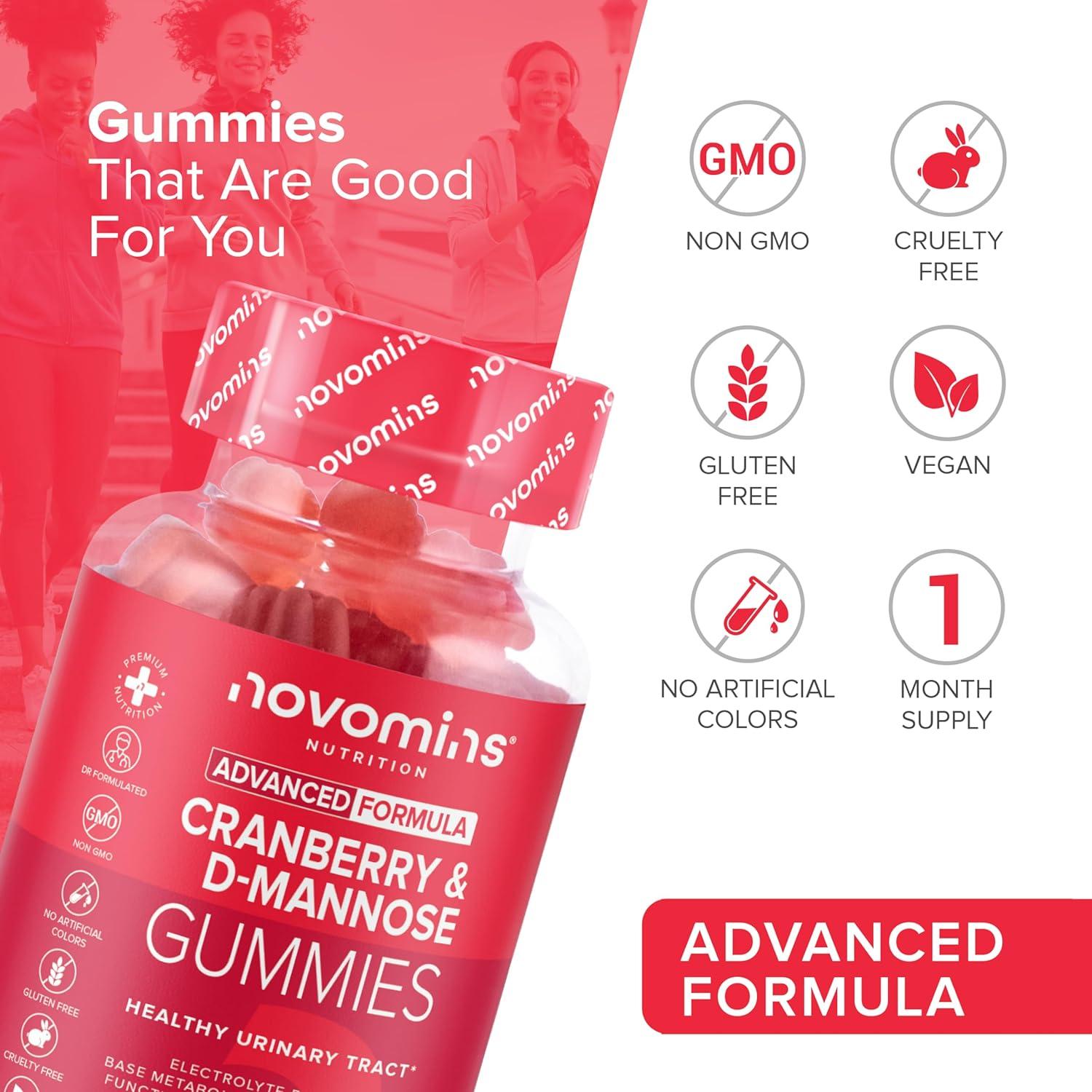 Novomins Cranberry & D Mannose Gummies - Cranberry Supplement for ...