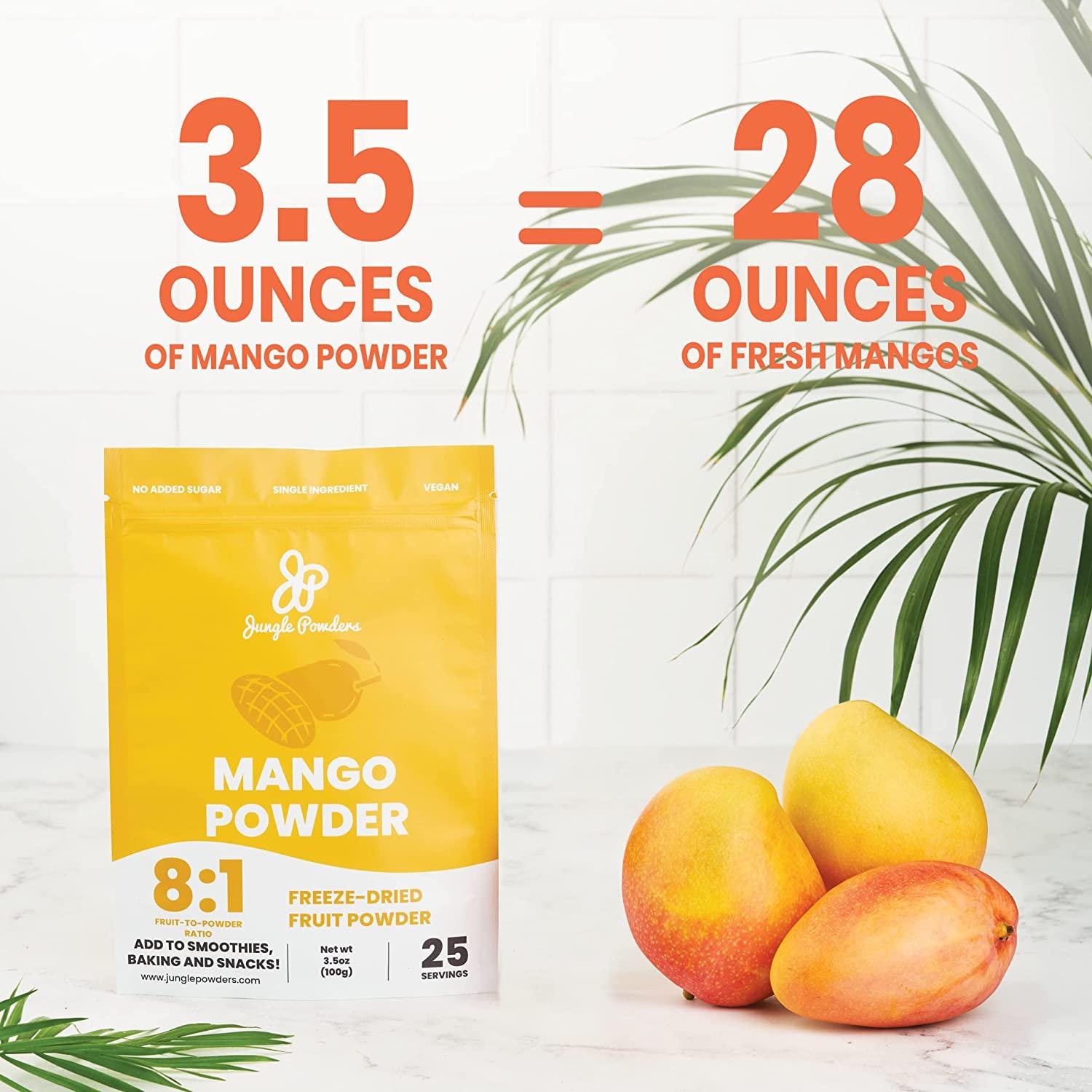 Jungle Powders Freeze Dried Alphonso Mango Powder 3.5oz - Natural Mango ...