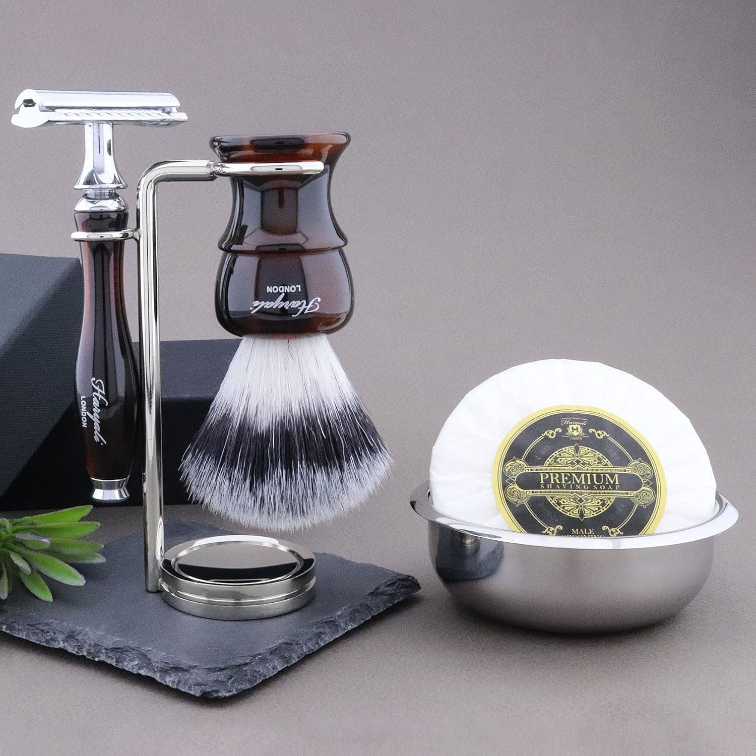 Haryali London Men's Shaving Set | Double Edge Safety Razor White ...