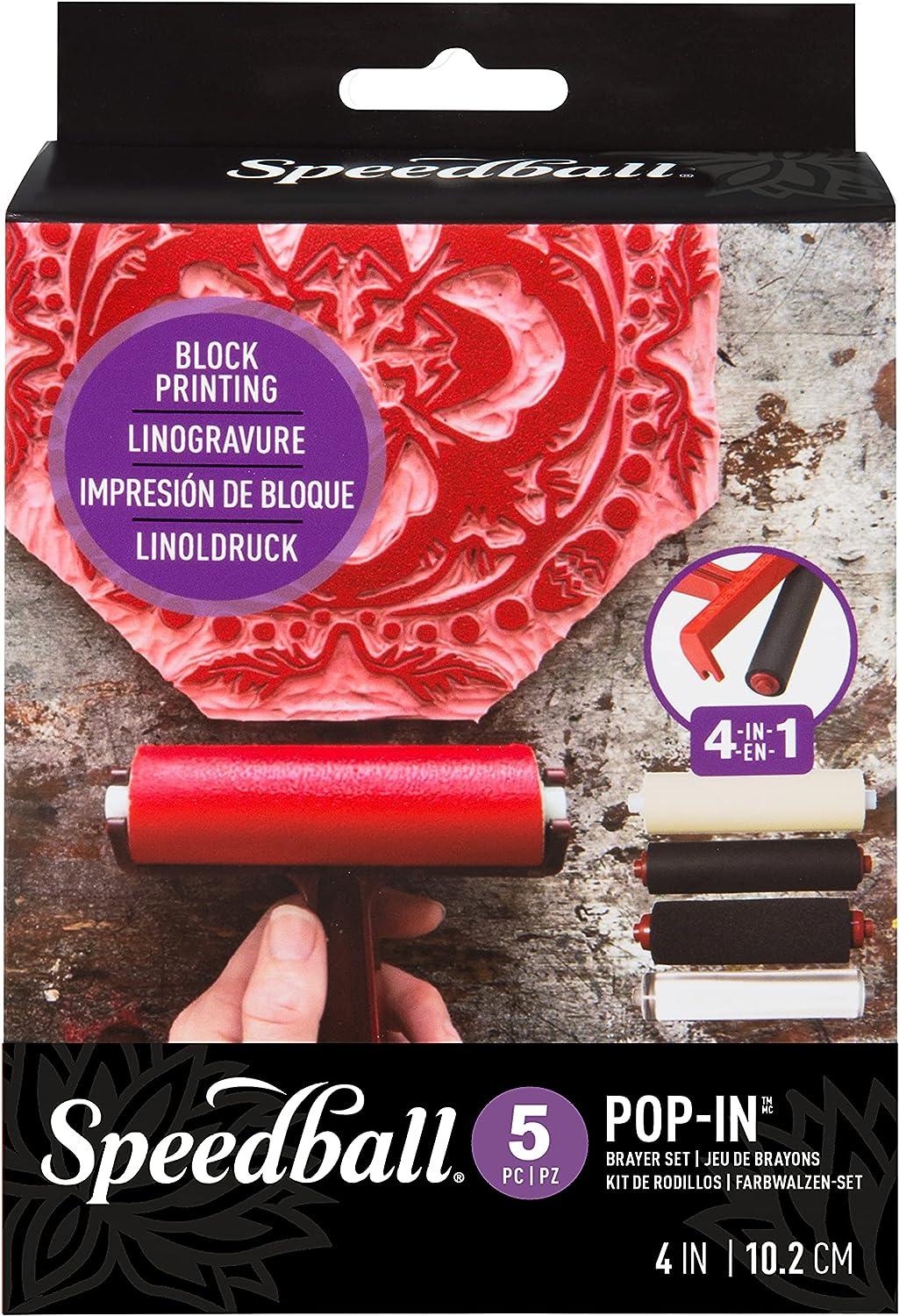 Speedball Pop-in 4 Roller Brayer Kit - Foam, Rubber, Hard Rubber & Acrylic | Buy Now with ...
