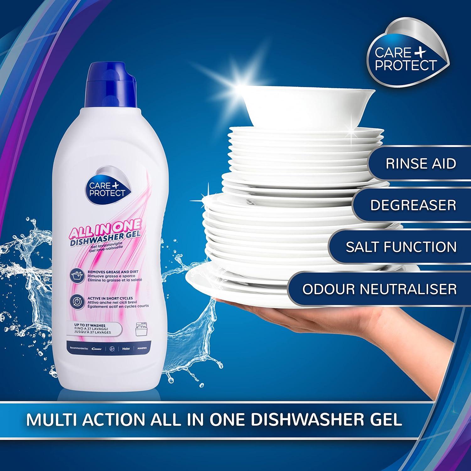 CARE + PROTECT All in One Dishwasher Gel - Powerful Degreaser, Rinse ...