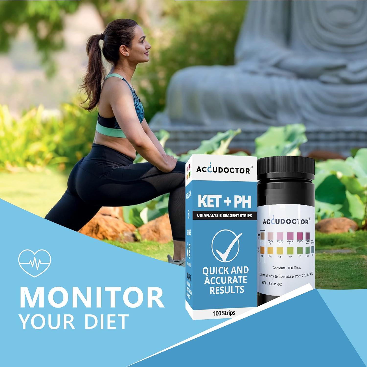 Accudoctor Ketone & pH Test Strips Kit for Urine Testing - Ketosis ...