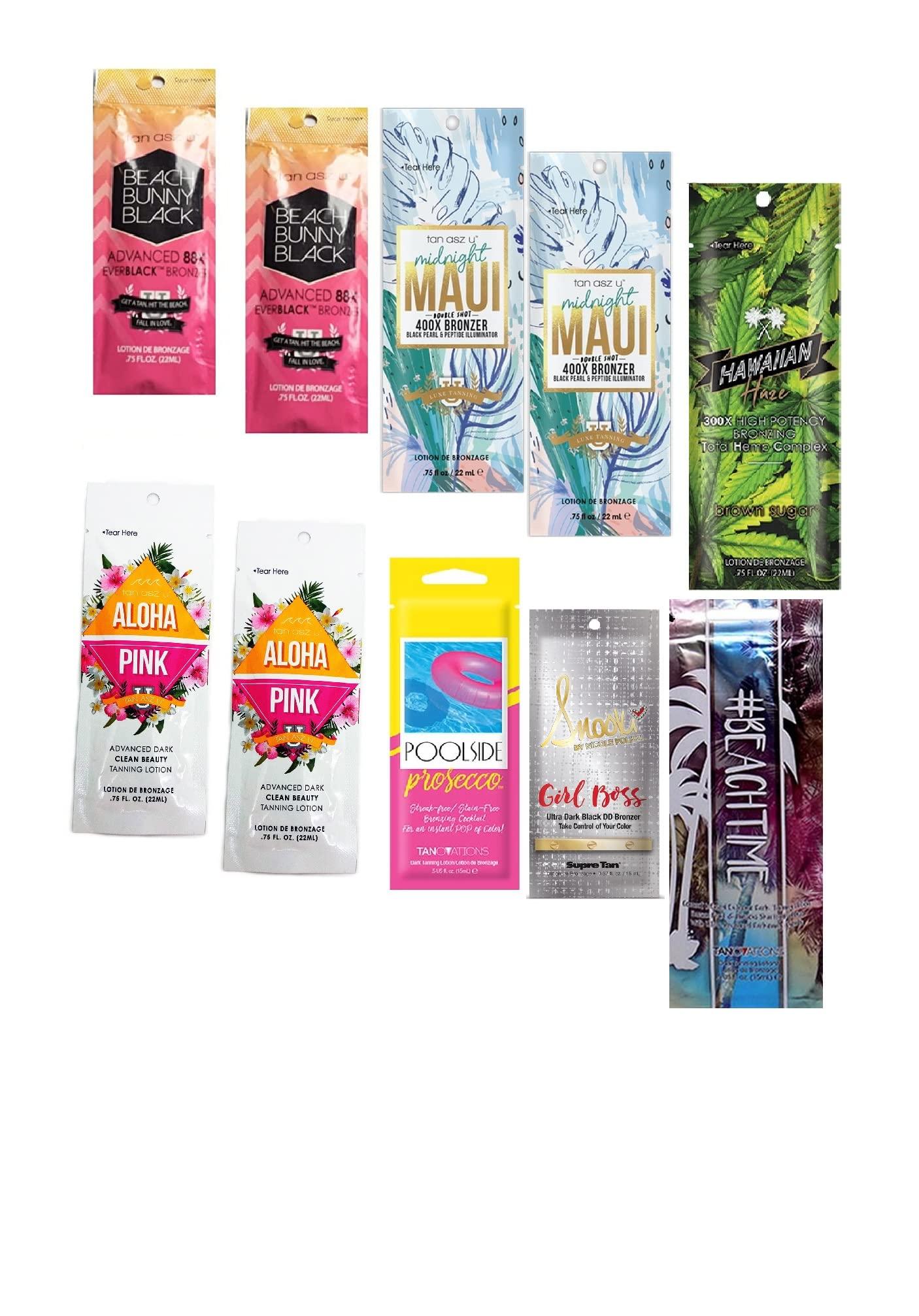 10-Piece Tanning Lotion Sample Packets - Major Brands Bronzer ...