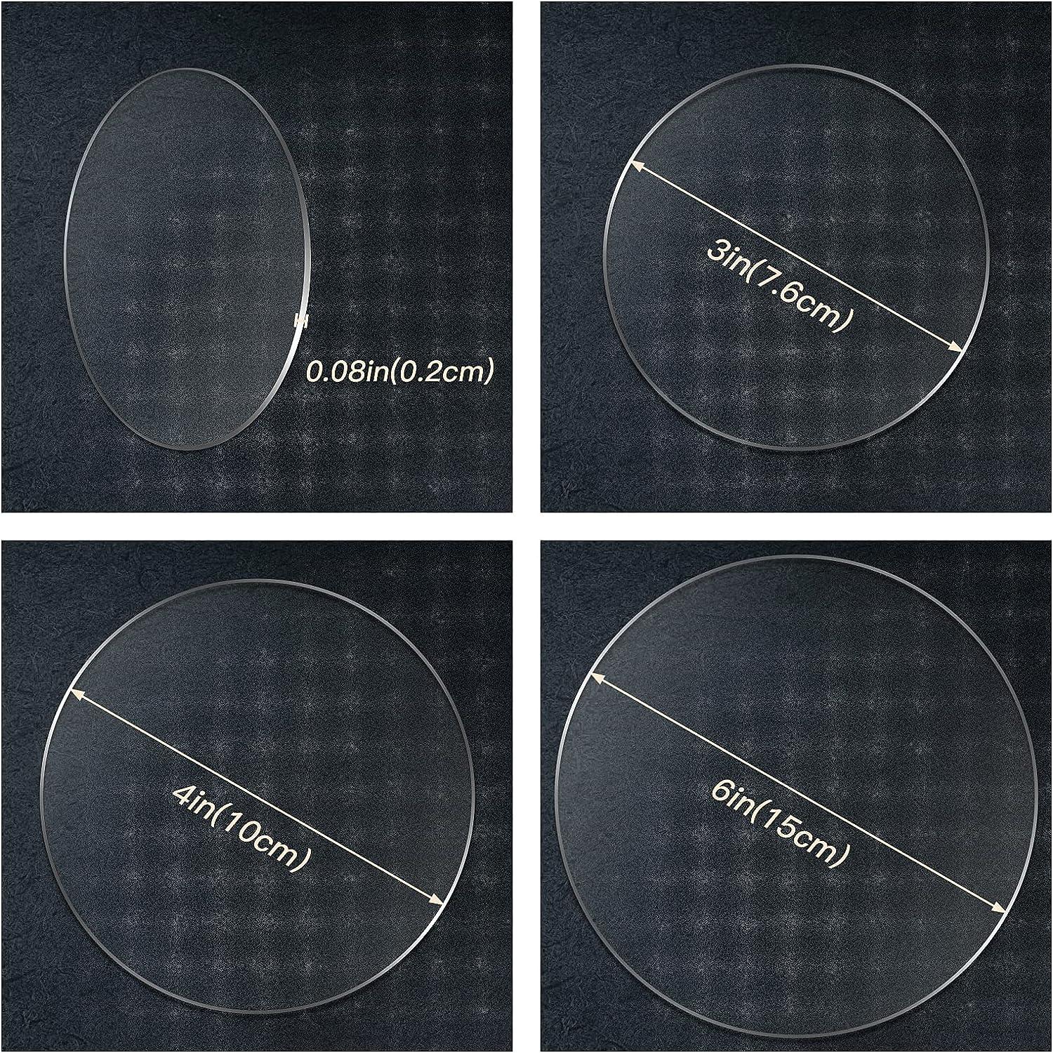 30PCS 4Inch Acrylic Circle Blanks 0.08 Inch Thick Clear Acrylic Circles ...