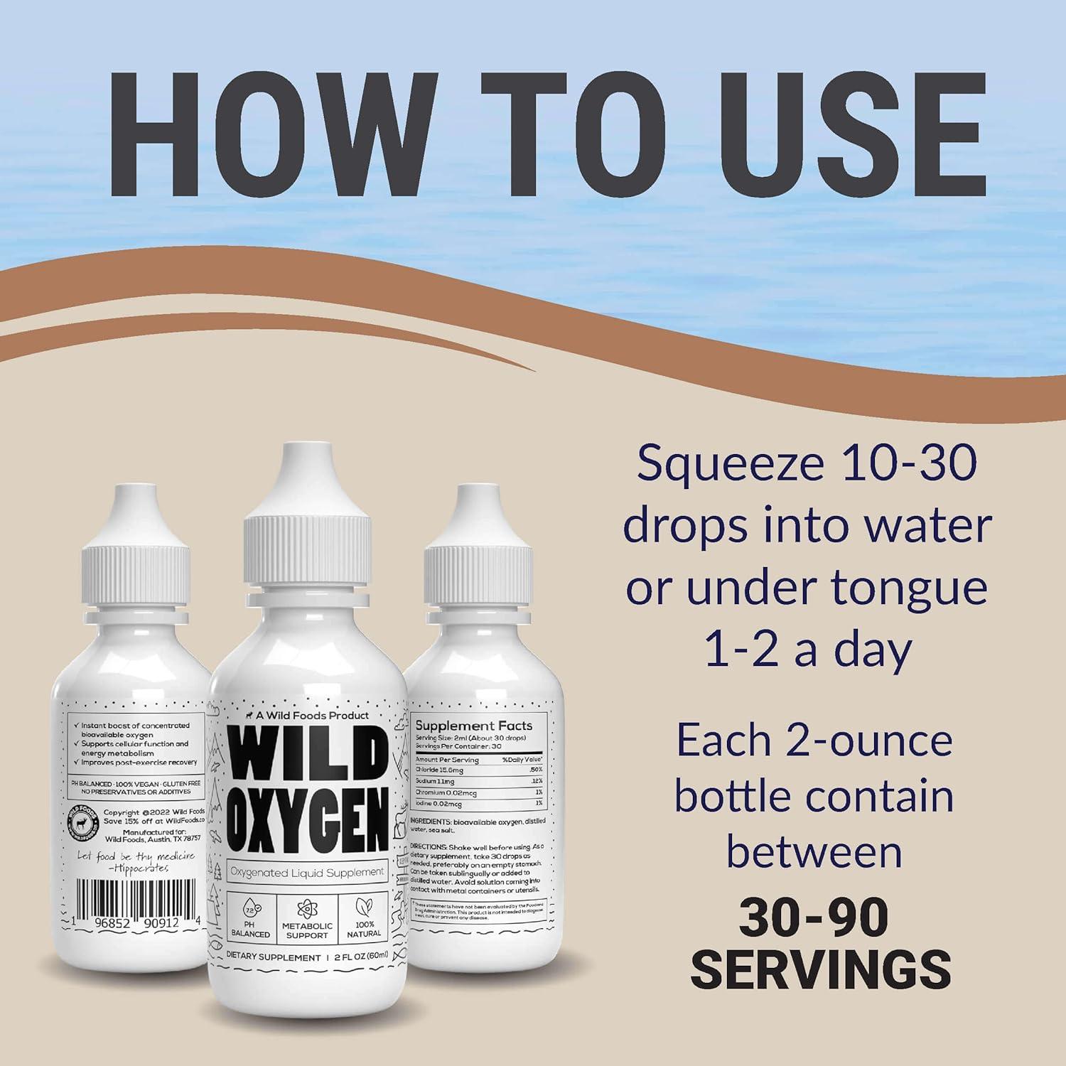 Wild Oxygen Mineral Supplement Liquid Formula - 2 oz Oxygen Boost Drops ...