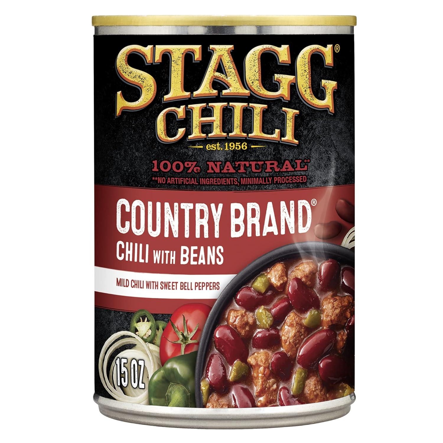 Stagg Country Brand Chili with Beans 15oz (Pack of 12) | Delicious and ...