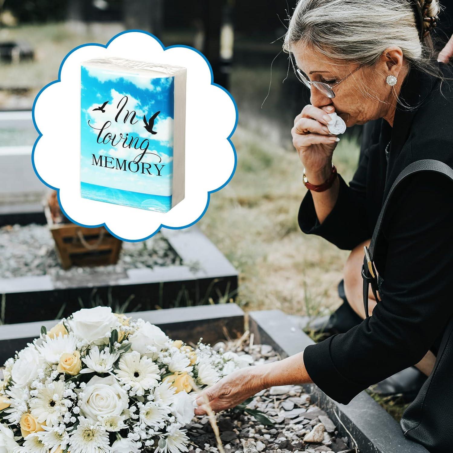 In Loving Memory Funeral Pocket Tissues - 100 Pack | Mini Memorial ...