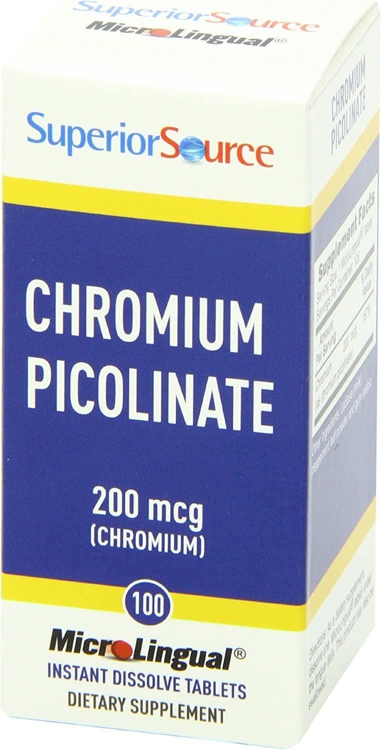 Superior Source Chromium 200 mcg Nutritional Supplements - 100 Count ...
