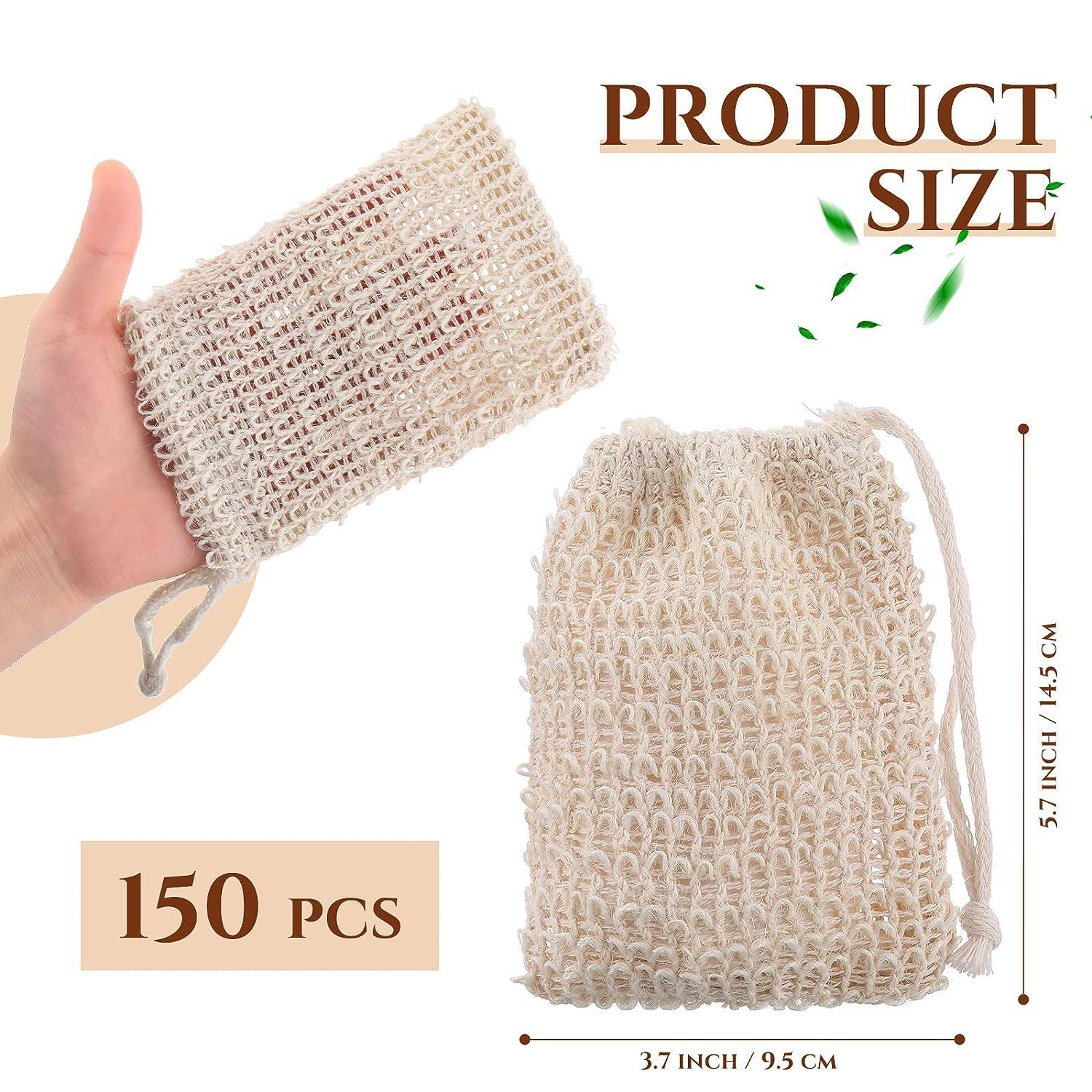Rtteri 150 Pieces Natural Sisal Soap Exfoliating Bag Set | Soap Saver ...