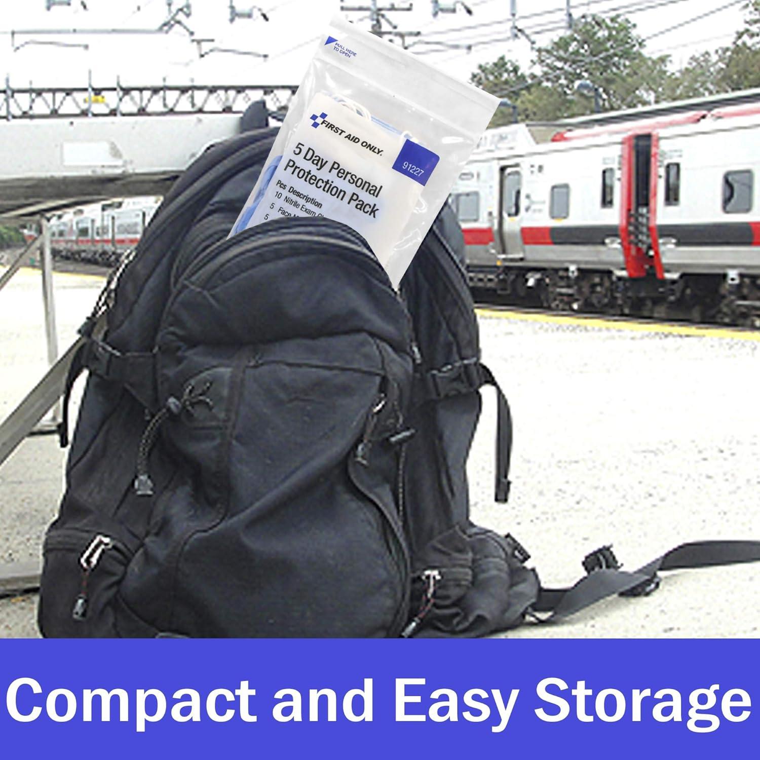 First Aid Only 5-Day Personal Protection Pack - Essential Safety Kit ...