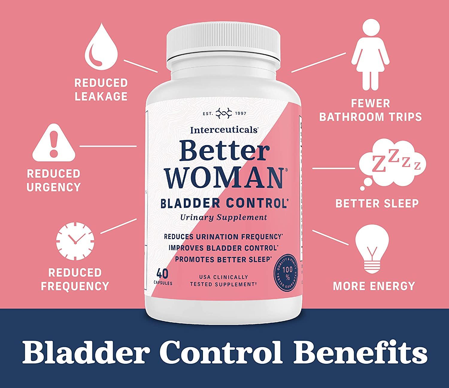 BetterWOMAN Bladder Control Supplement for Women - Reduce Bathroom ...