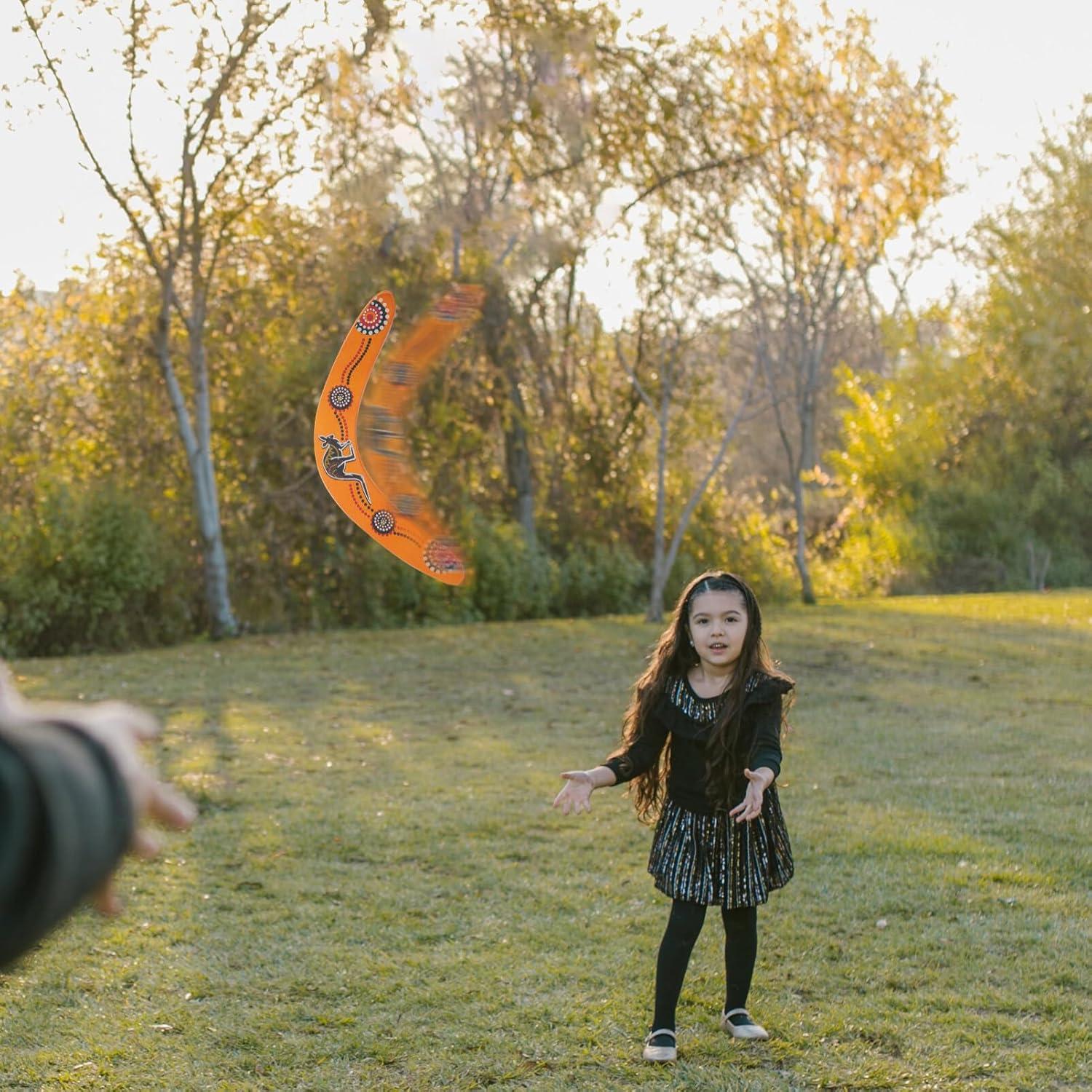 ToddMomy Wooden V-Shaped Boomerang for Kids | Outdoor Flying Toy ...