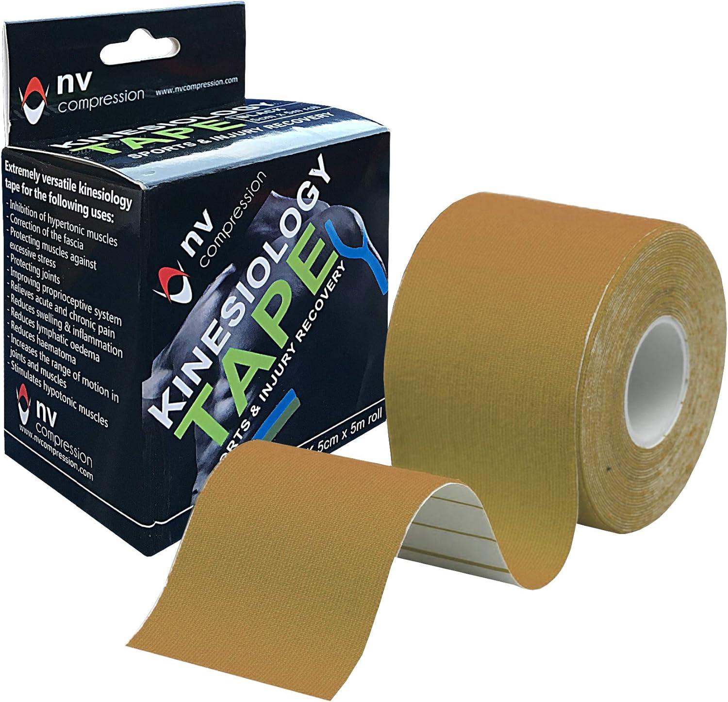 NV Compression Kinesiology Tape - 5m Roll for Exercise & Injury ...