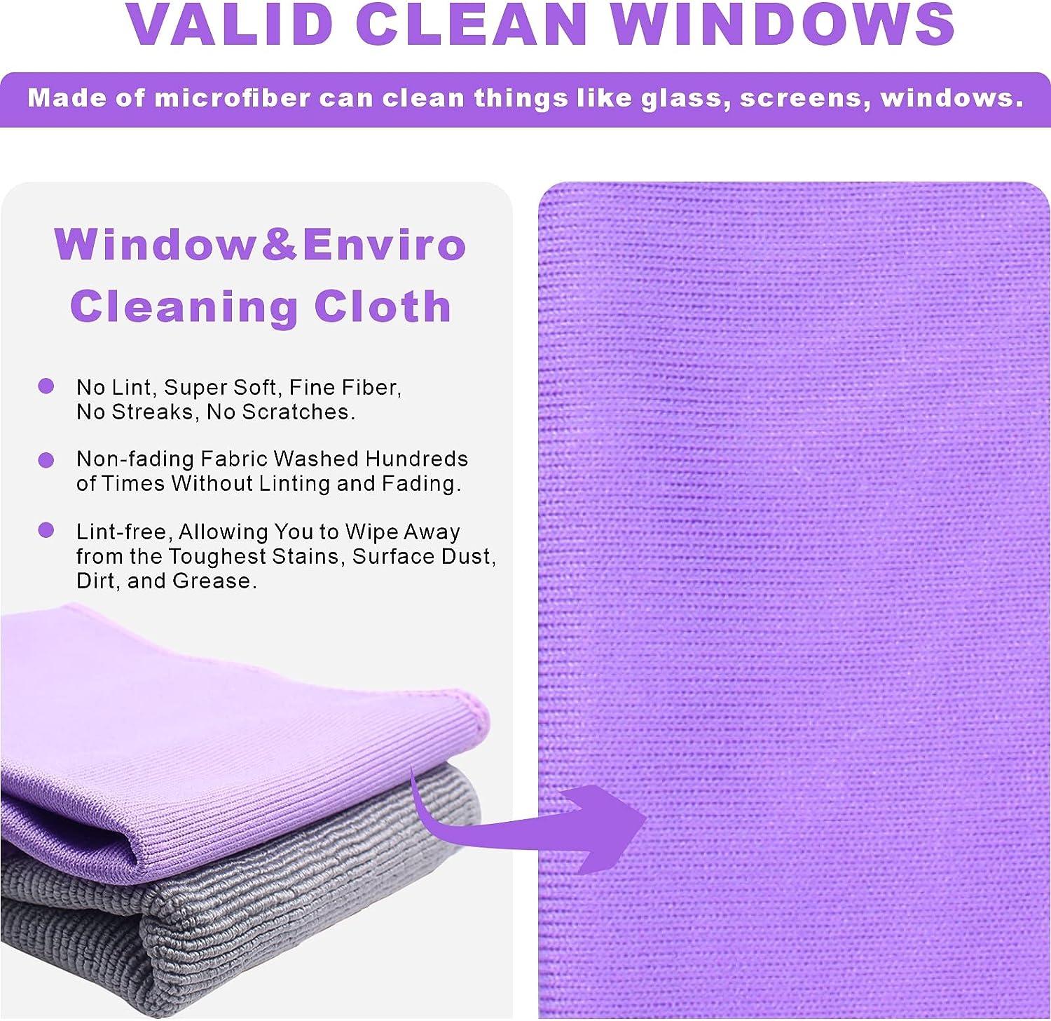 Window Cleaning Cloth & Enviro Cloth Basic Package - Grey and Purple ...