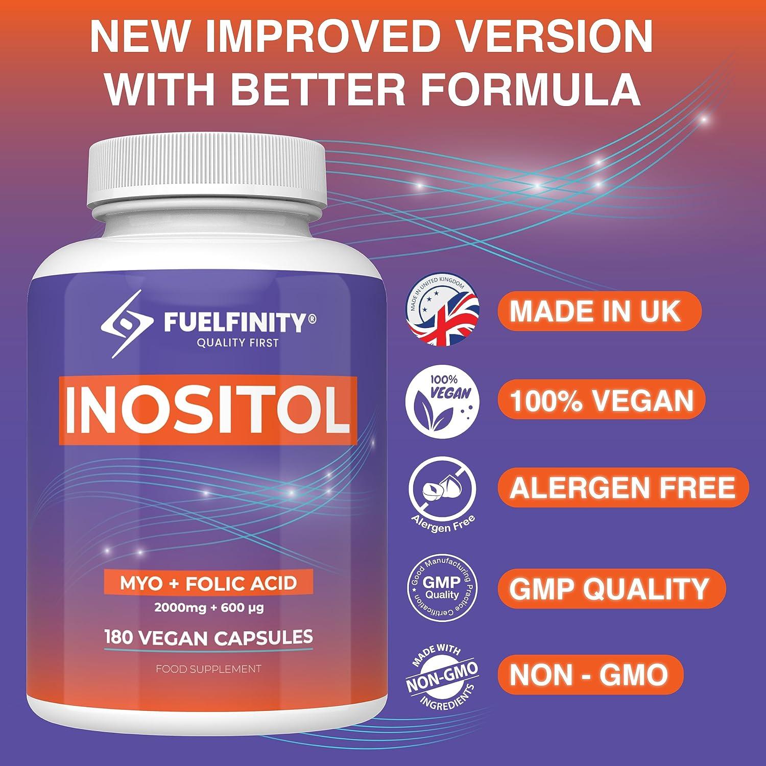 Myo-Inositol & Folic Acid 2000mg | 180 Capsules PCOS & Fertility ...