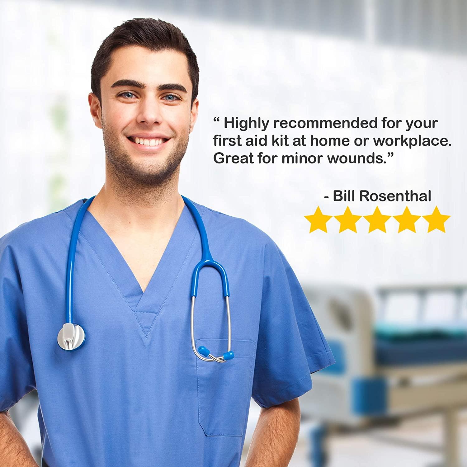 JJ CARE Adhesive Island Dressing [Pack of 25], 4x4 Sterile Bordered Gauze, Latex-Free Wound ...