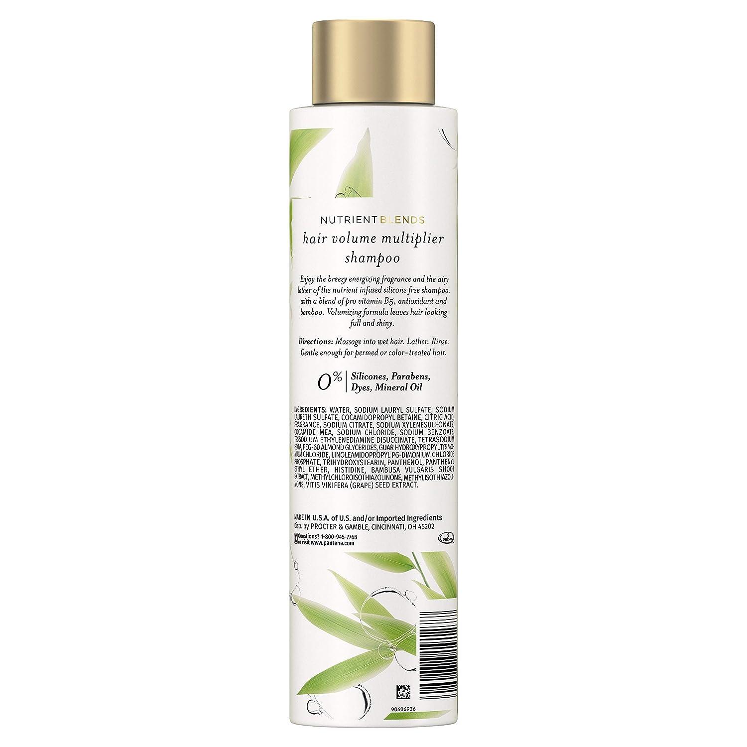 Pantene Bamboo Hair Volume Multiplier Shampoo for Fine Thin Hair - 9.6 ...