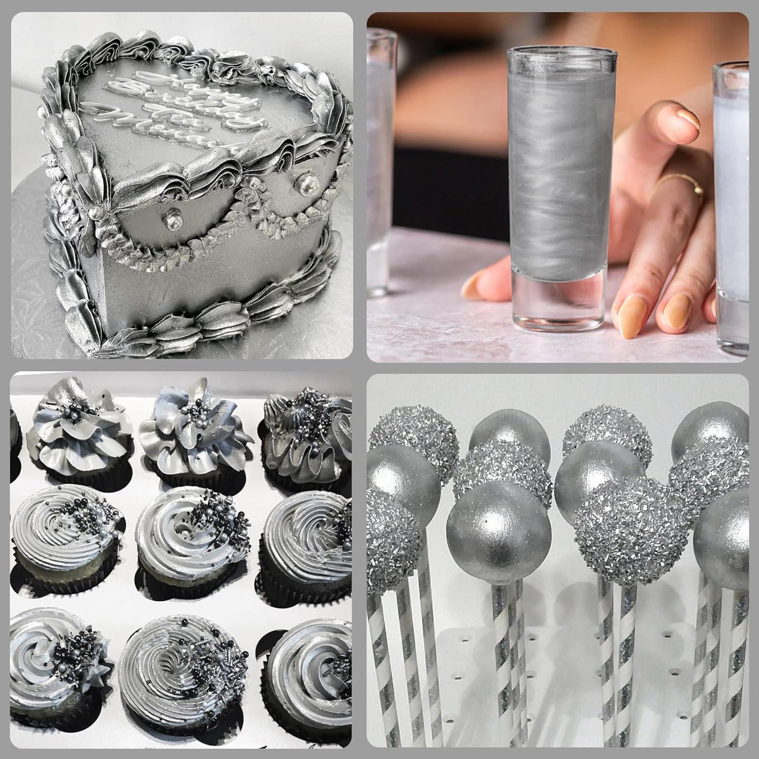 Buy Silver Edible Glitter Powder - 30g | Perfect for Drinks Cakes ...