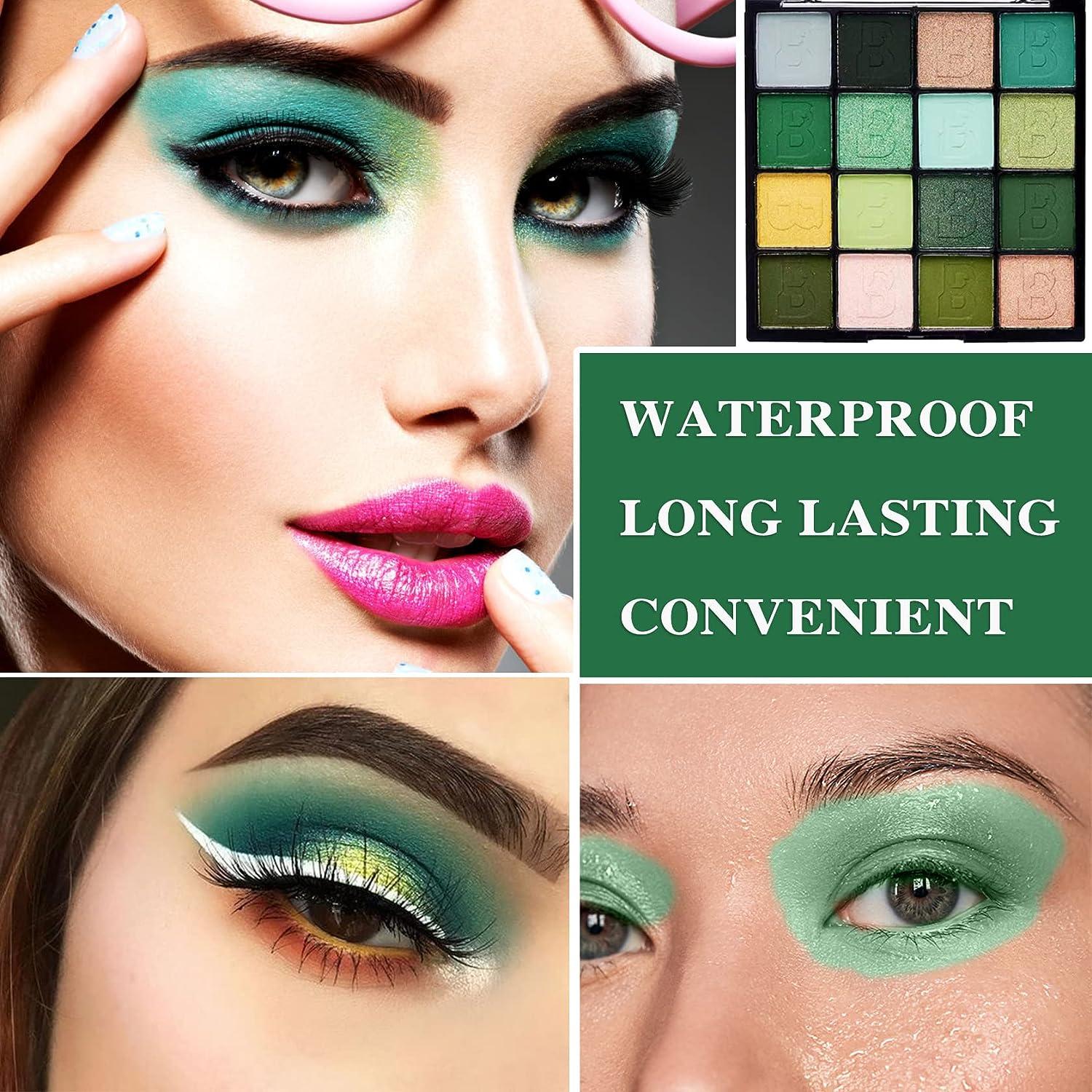 16-Color Green Eyeshadow Palette | Shimmer & Matte | Long-Wear ...