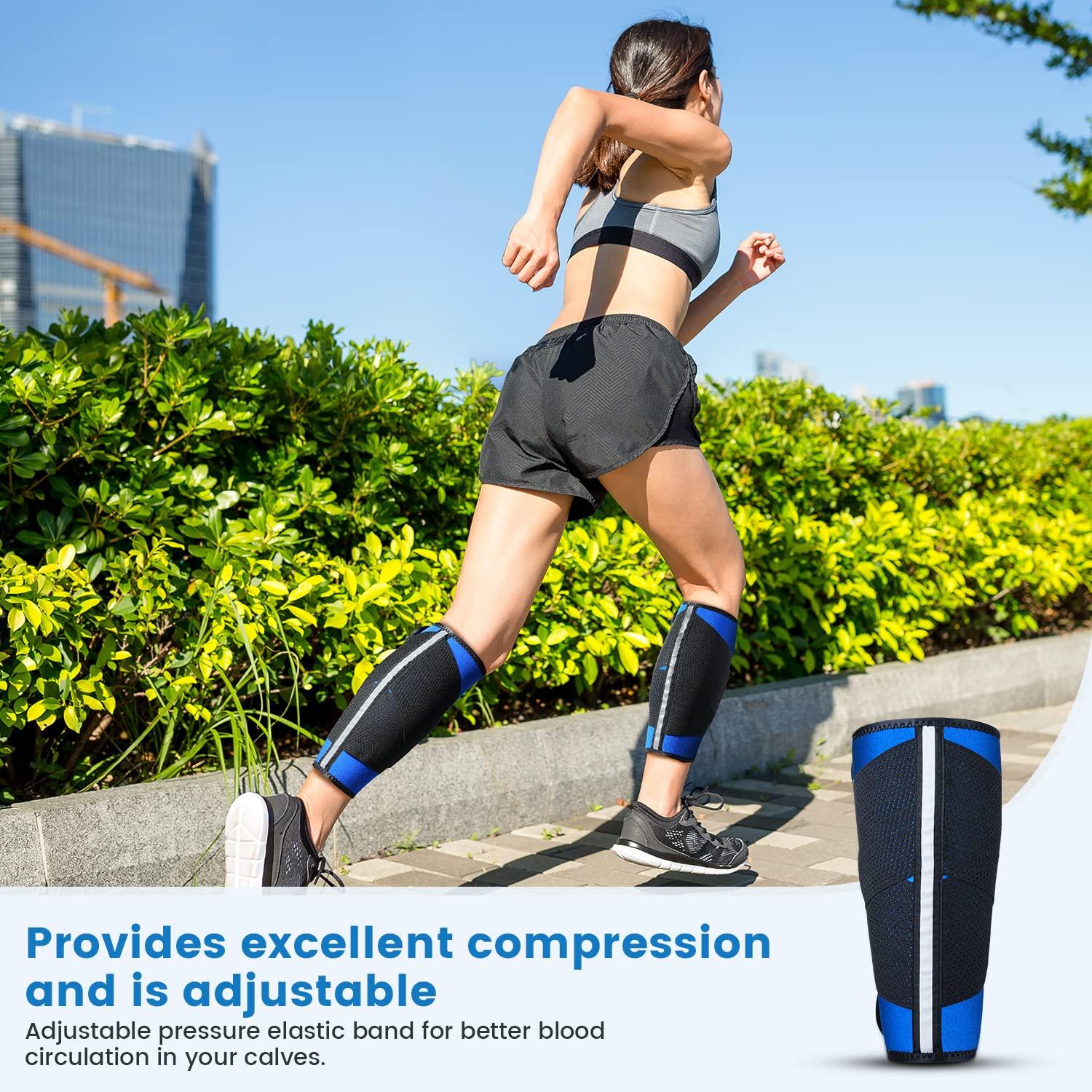 Adjustable Compression Calf Brace for Men & Women | Shin Splint Support ...
