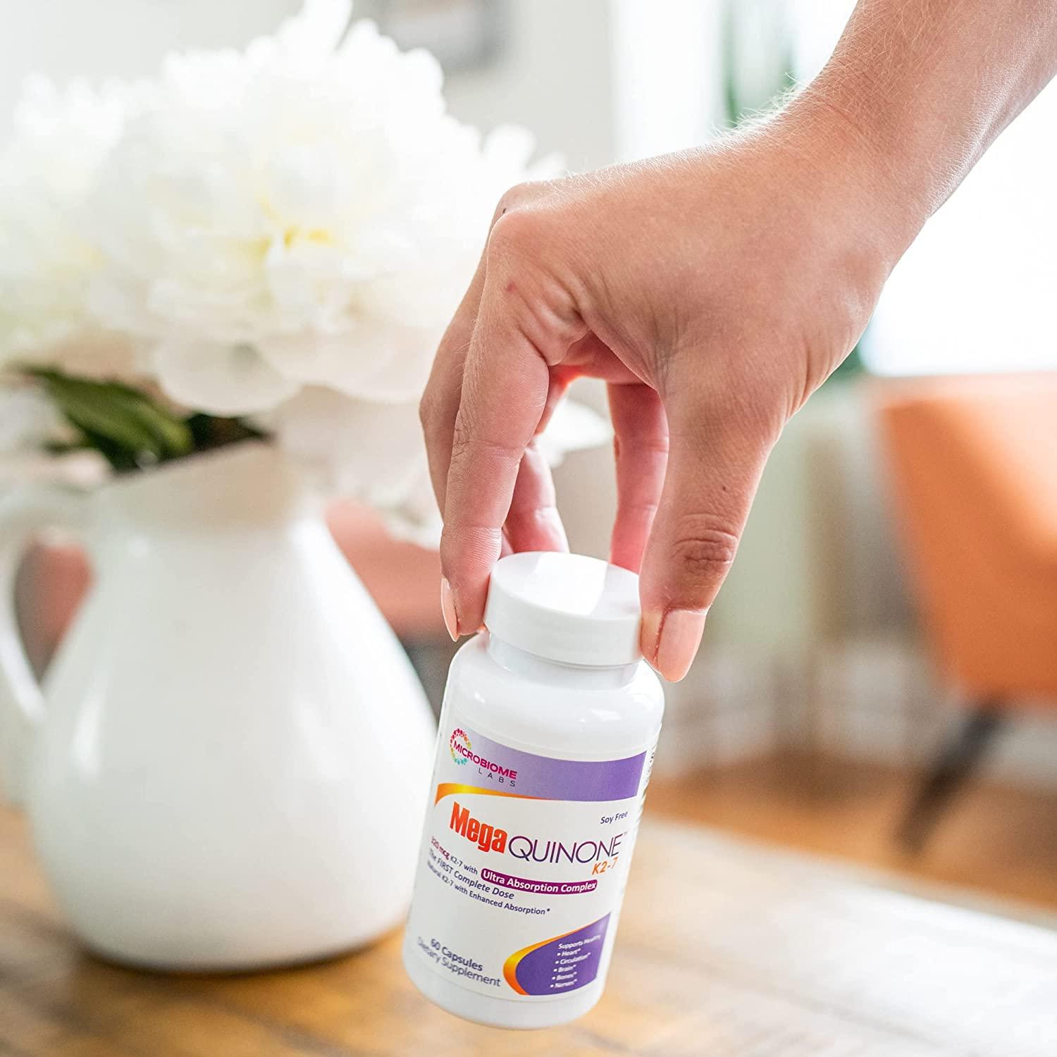 Microbiome Labs MegaQuinone Complete Vitamin K Supplement - High-Dose ...