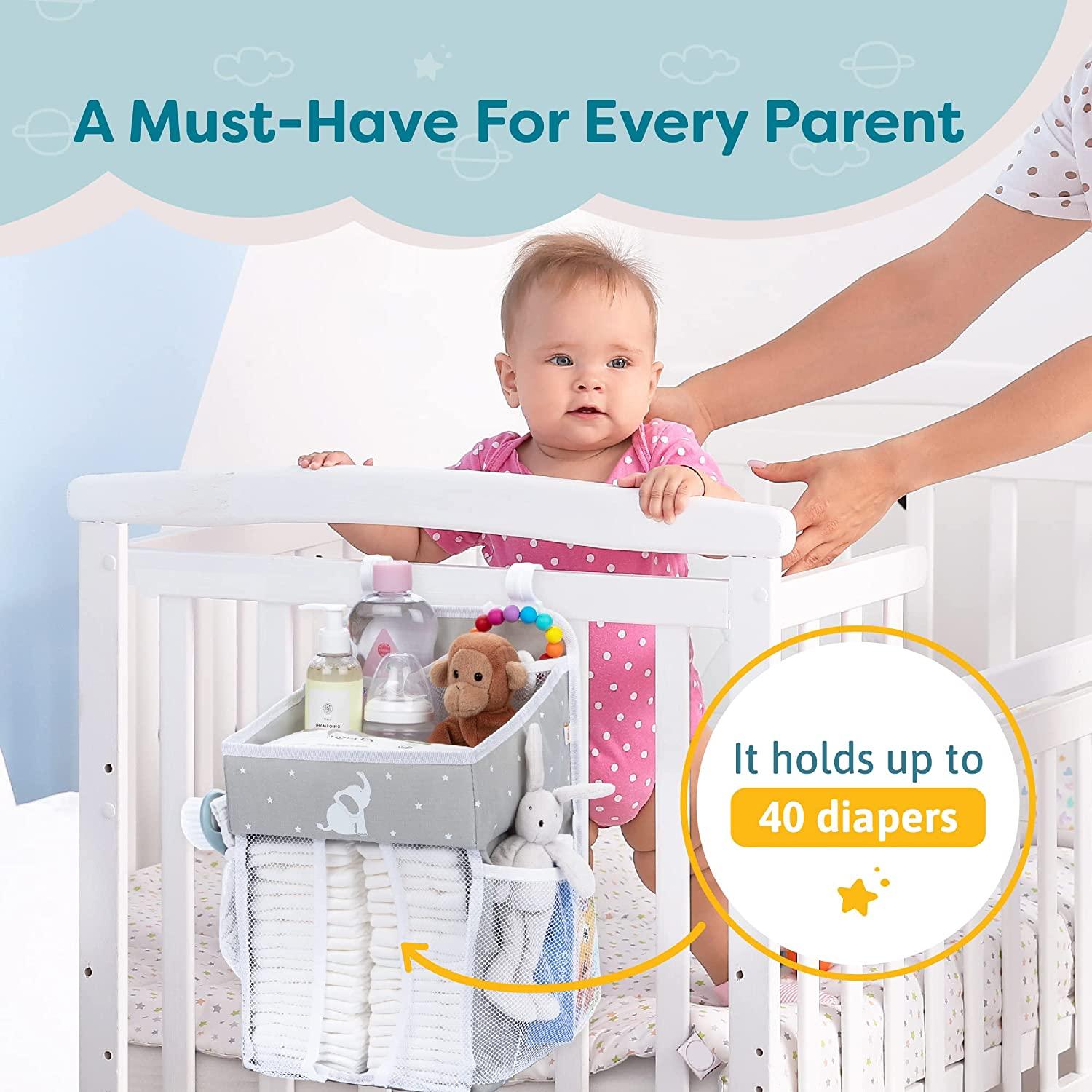Cradle Star Hanging Diaper Caddy Organizer - Nursery Baby Organizer ...