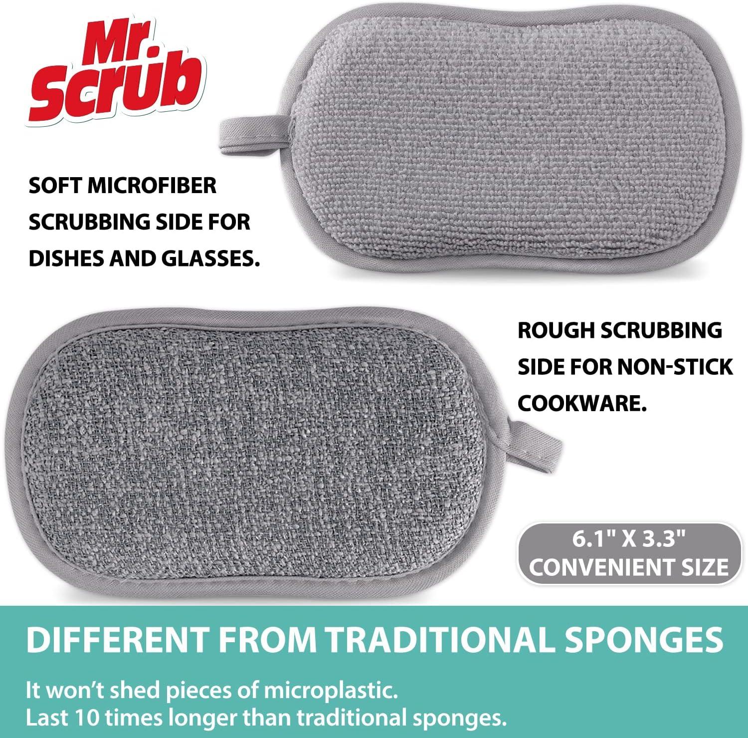 6 Pack Non-Scratch Kitchen Sponges - Gentle Dish Cleaning Sponge with ...