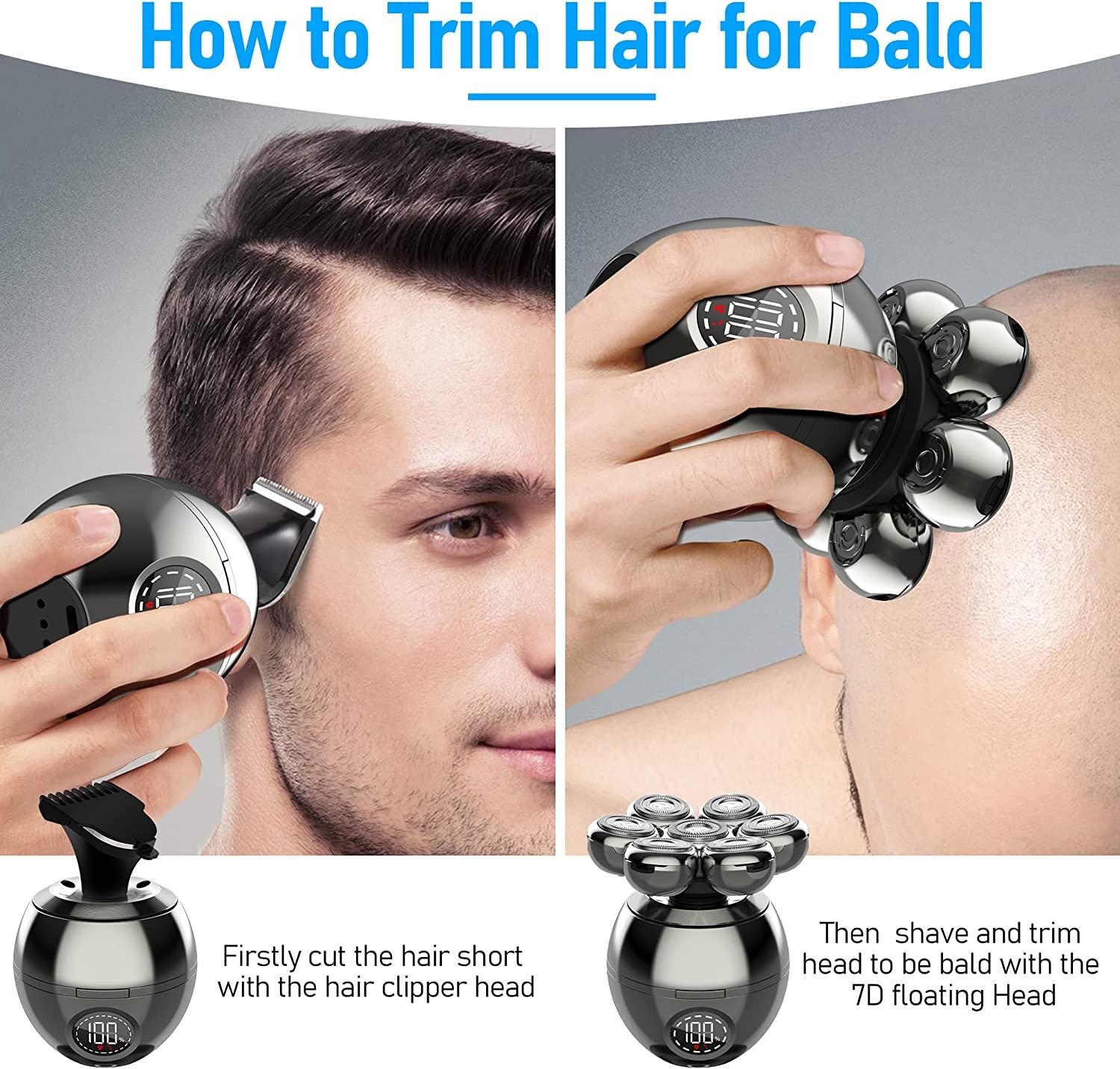 Fxlpower 5 in 1 Bald Head Shaver with Wireless Charging Pad ...