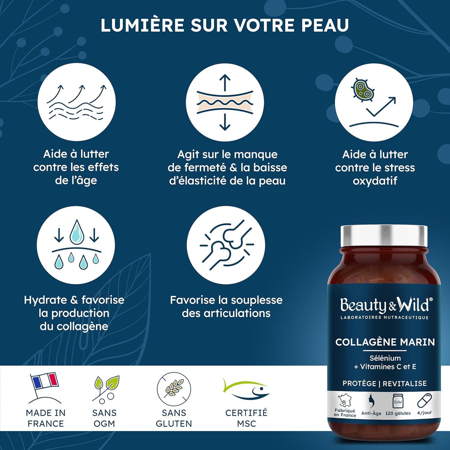 Marine Collagen + Vitamin C + Vitamin E + Selenium | Hydrolyzed ...