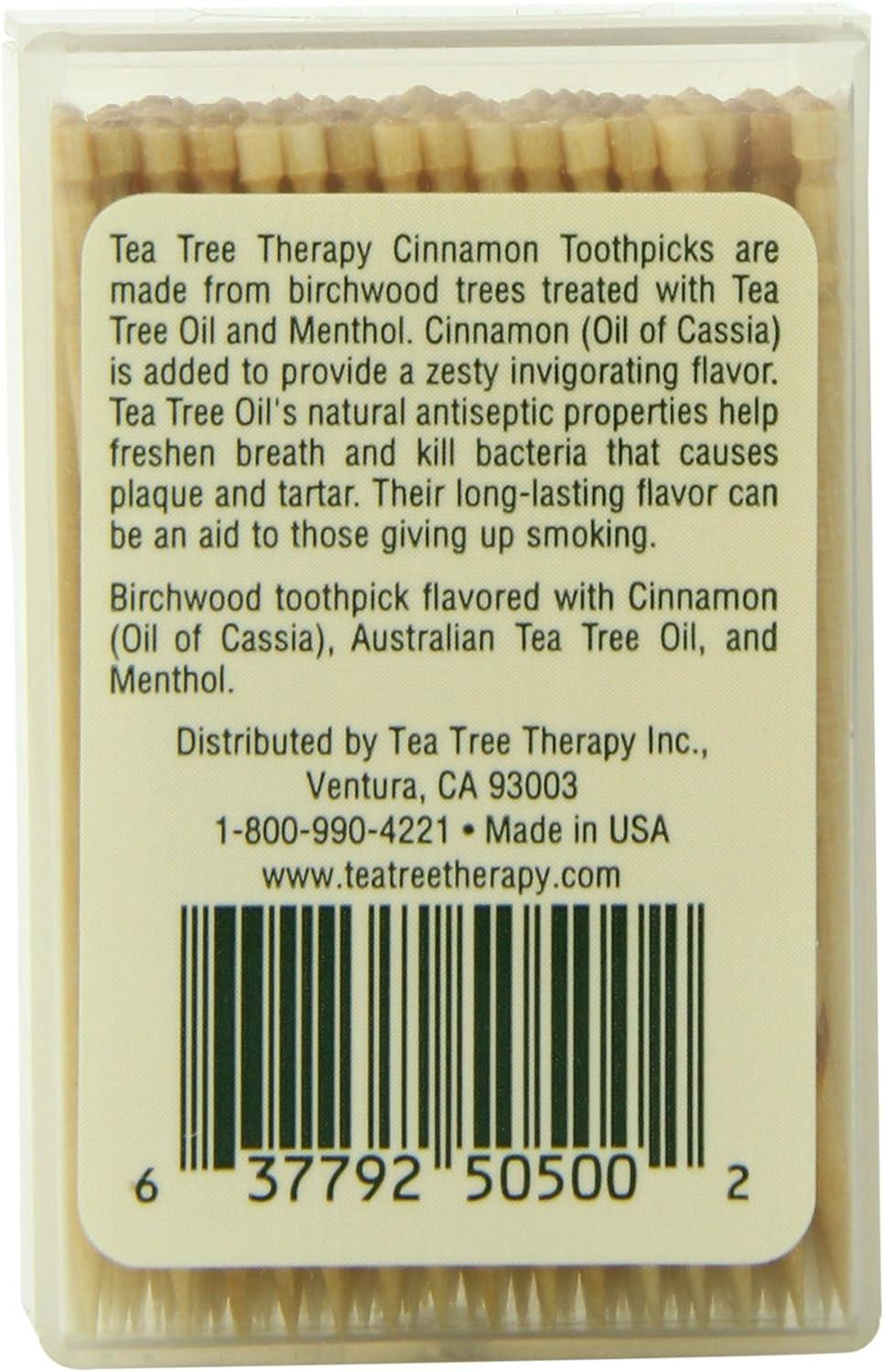 Tea Tree Therapy Toothpicks - Cinnamon Flavor 100 Pieces | Eco-Friendly ...
