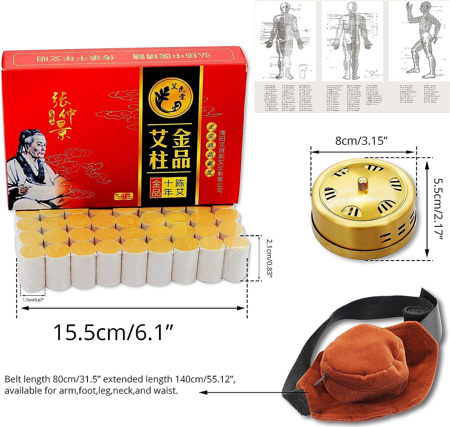 Pure Moxibustion Set - 10 Year Purity, 60:1 Ratio, 54 Rolls Sticks ...
