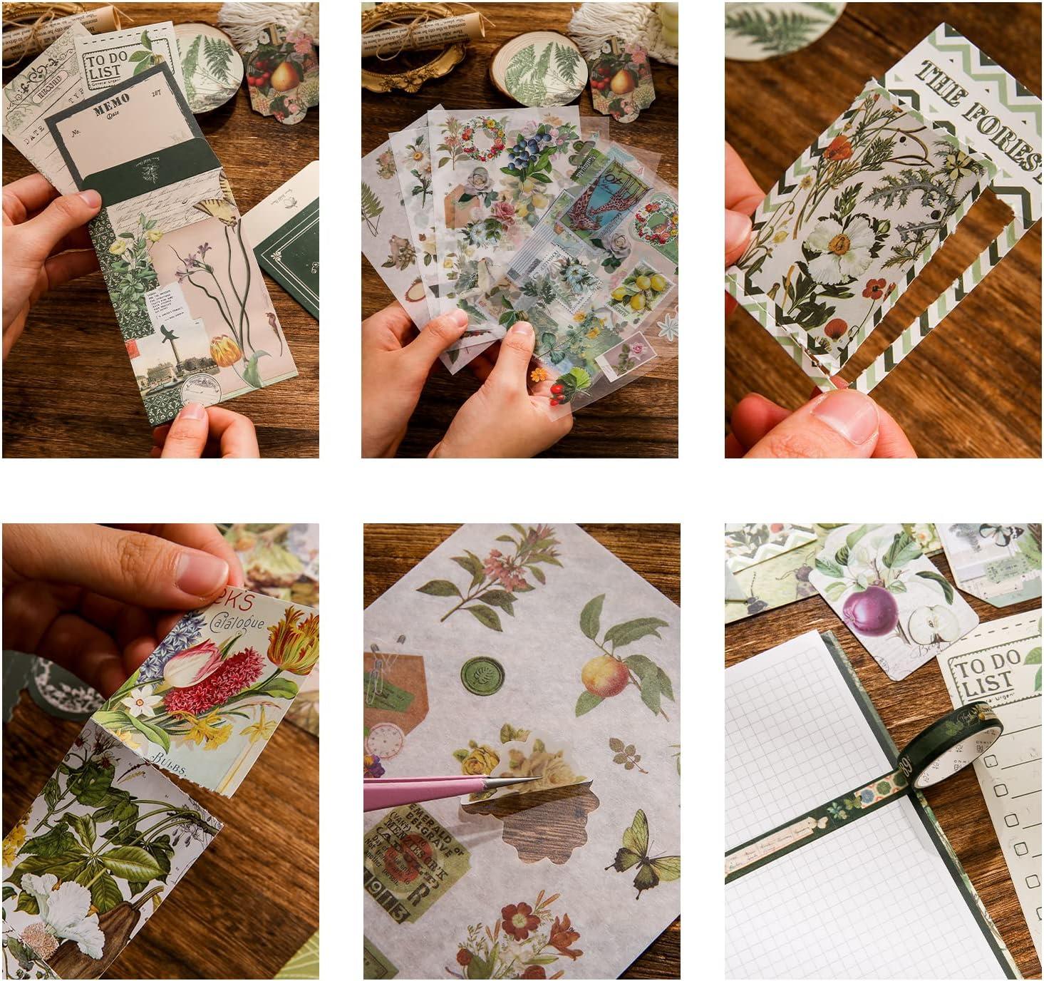 Vintage Botanical Scrapbooking Kit for Bullet Journal | A6 Grid ...