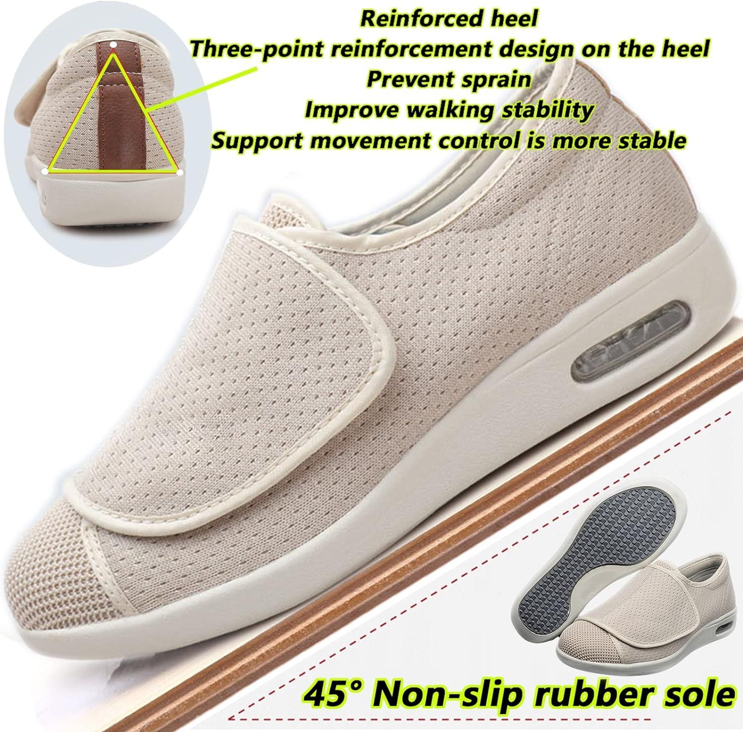 LGZY Extra Wide Width Orthopedic Diabetic Shoes with Memory Foam - G 37 ...
