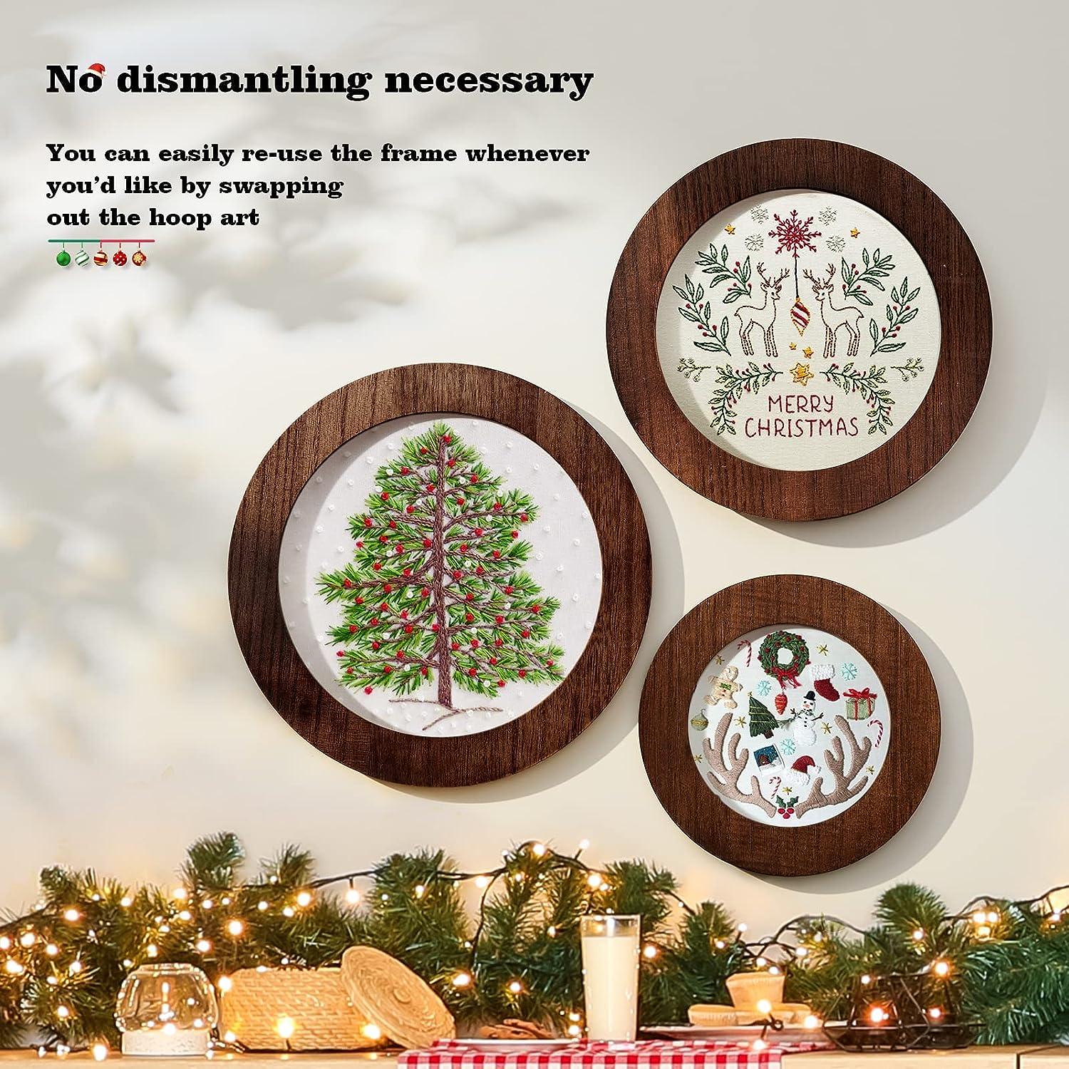 Unitystar 6 Inch Round Wood Embroidery Hoop Frame for Cross Stitch and ...
