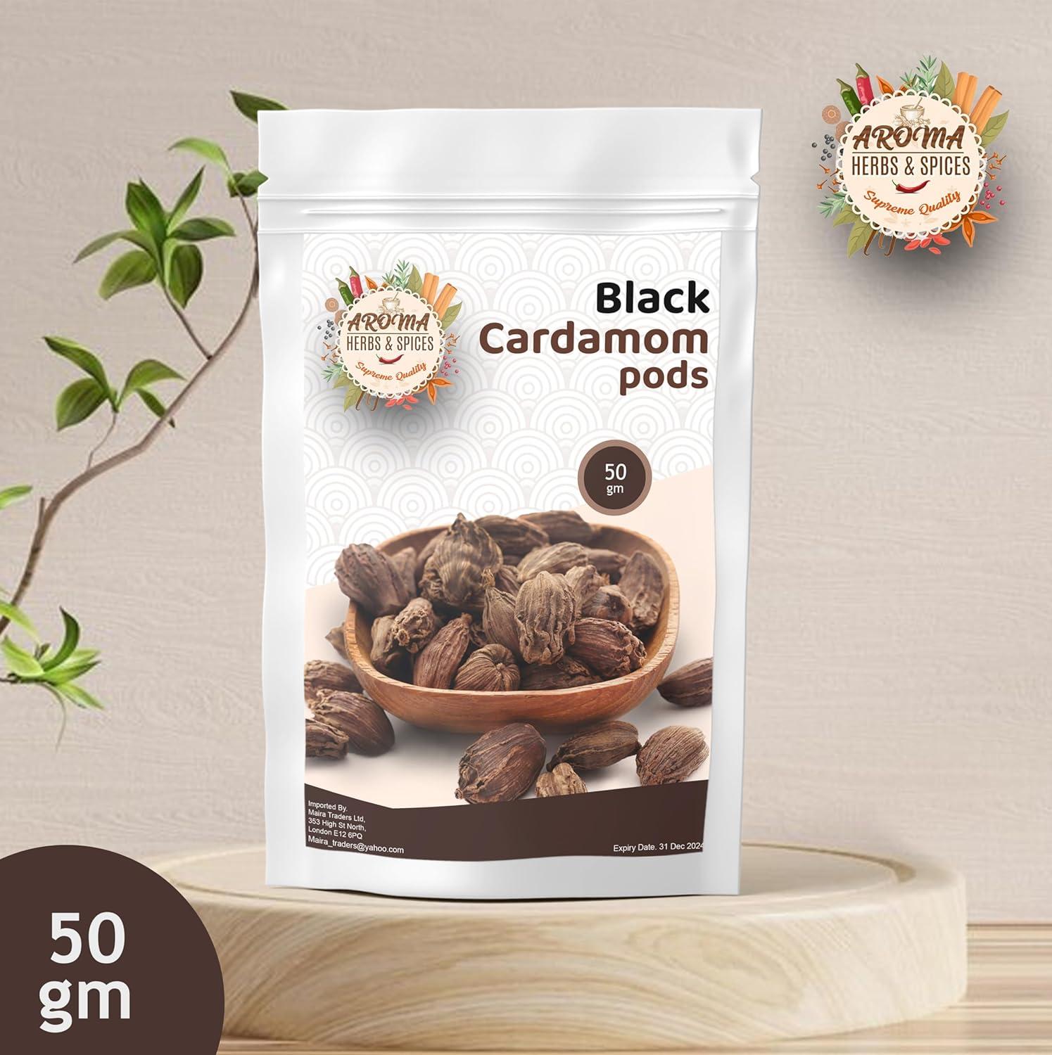 Black Cardamom Pods 50gm - Authentic, Natural, Vegan, Smokey Flavor ...