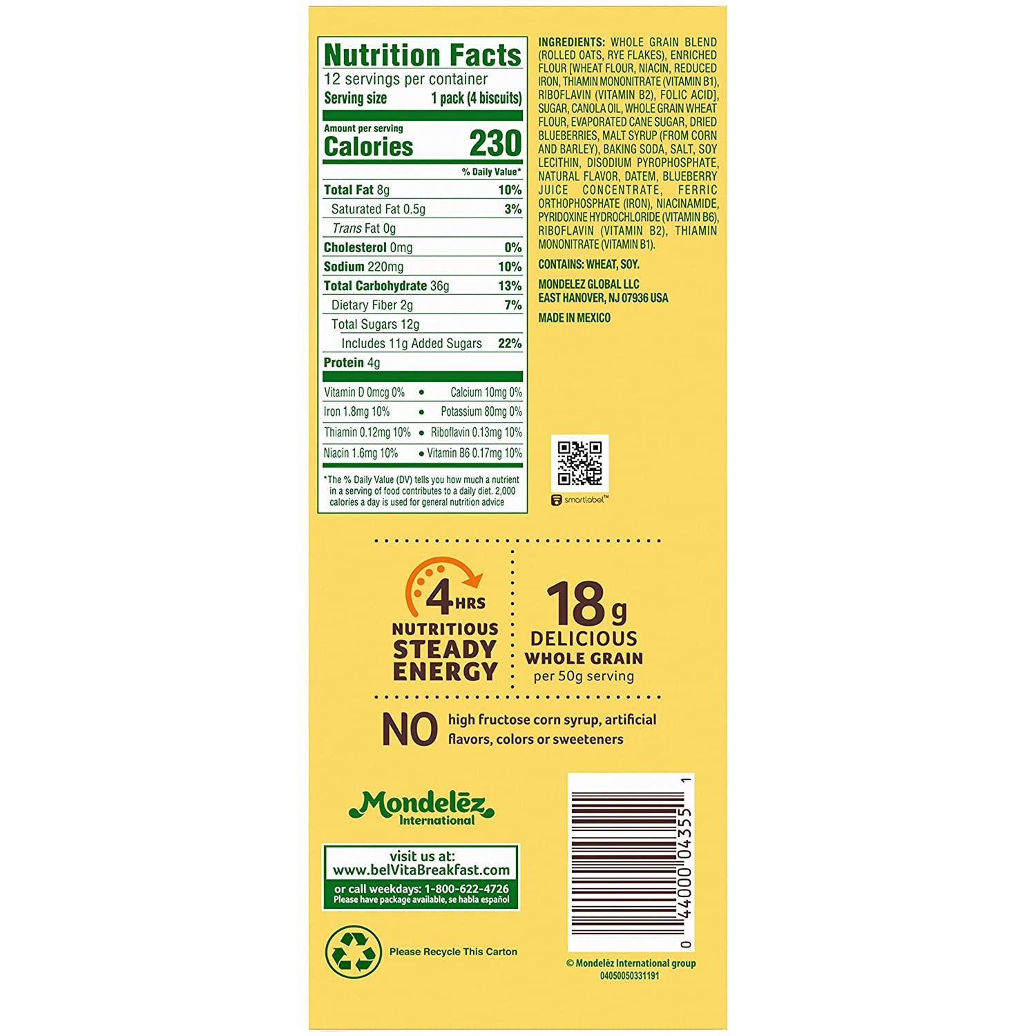 belVita Blueberry Breakfast Biscuits - 12 Packs (4 Biscuits Per Pack ...