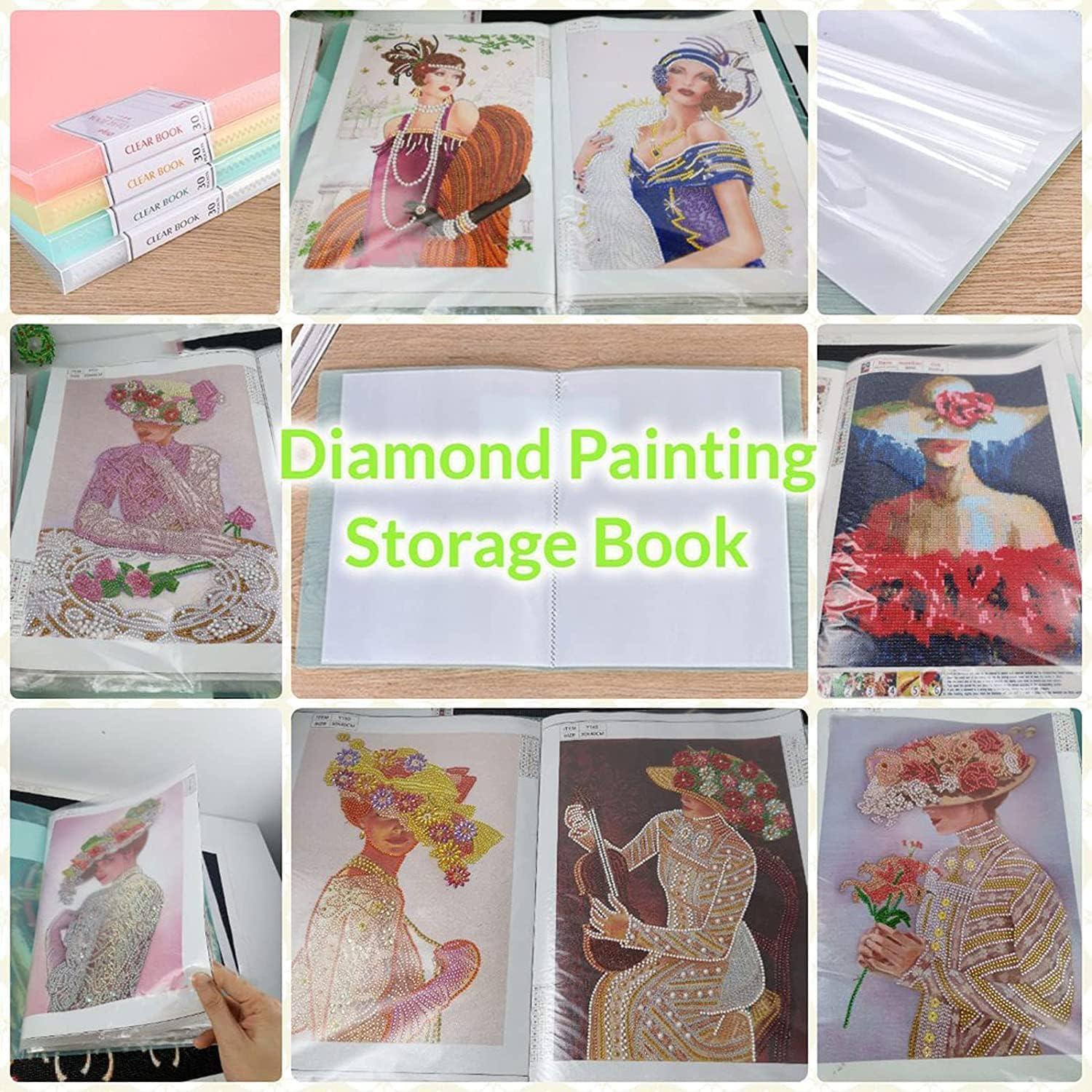 A3 Diamond Painting Storage Book - 30 Pages, Clear Pockets, Art ...