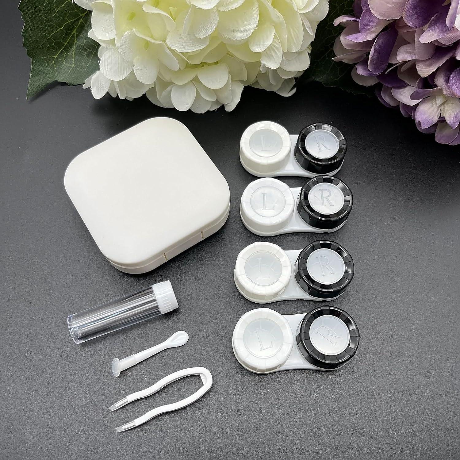 JZK 4x Contact Lens Case Set with Holder Mirror Solution Bottle ...