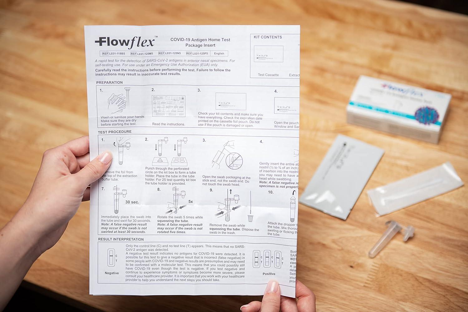 Flowflex COVID-19 Home Test Kit for 1 Test - Fast & Accurate Results ...