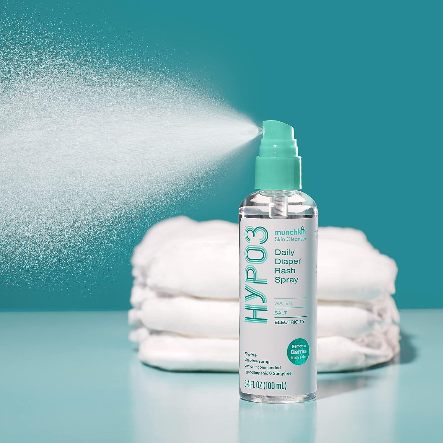 Munchkin HYP03 Daily Diaper Rash Spray | Hypochlorous Formula with 100% ...