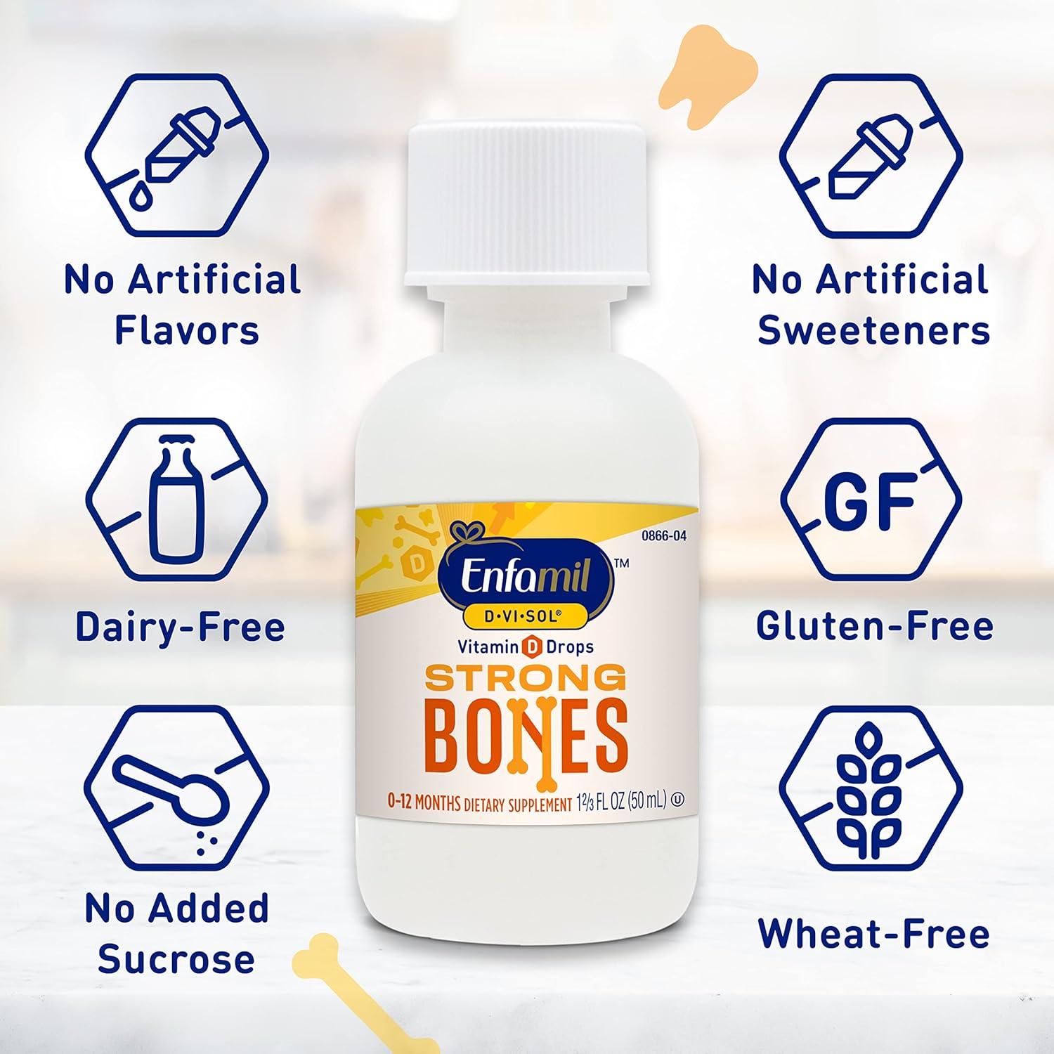 Enfamil D-Vi-Sol Vitamin D Liquid Drops for Infants - 3 Pack, 50mL ...