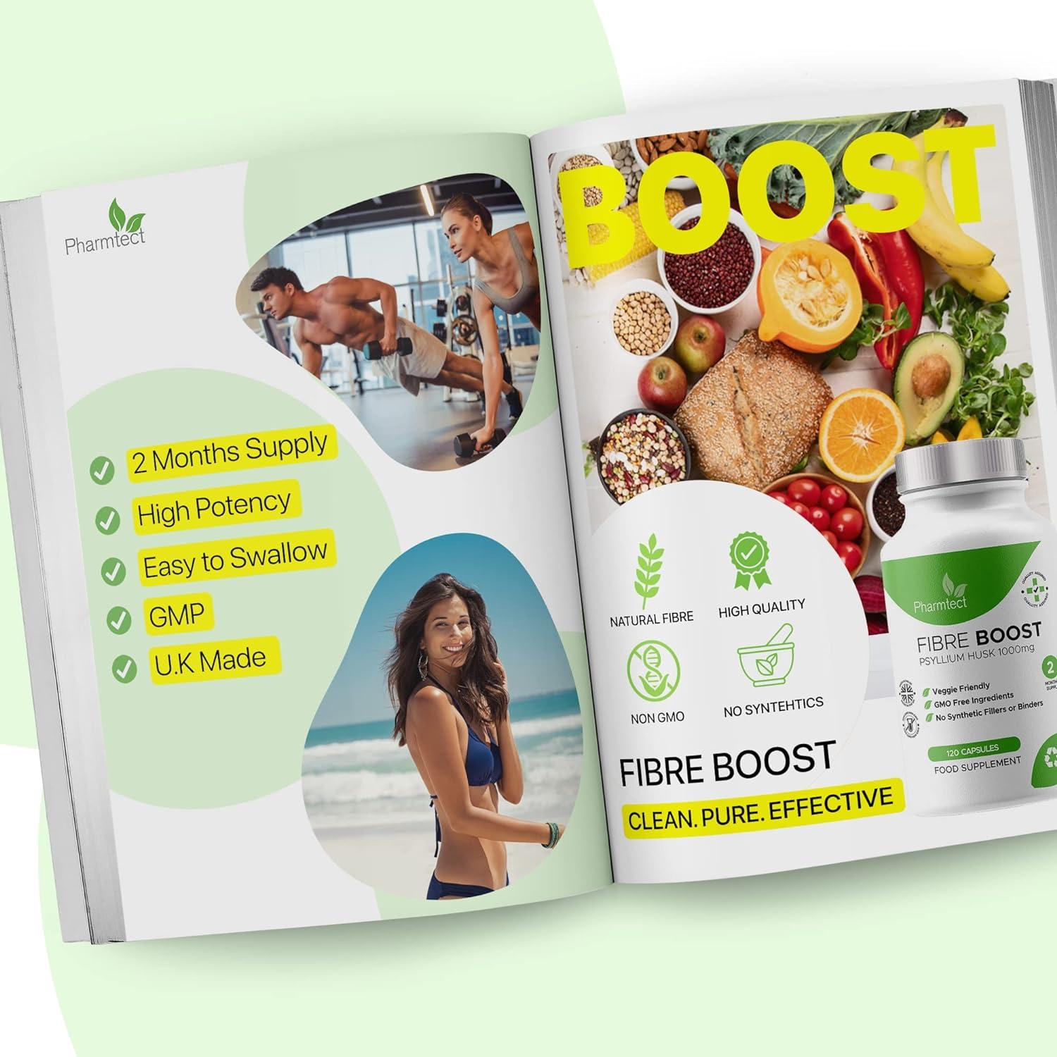 Pharmtect Psyllium Husk Fibre Supplement Capsules - 1000mg | Daily ...