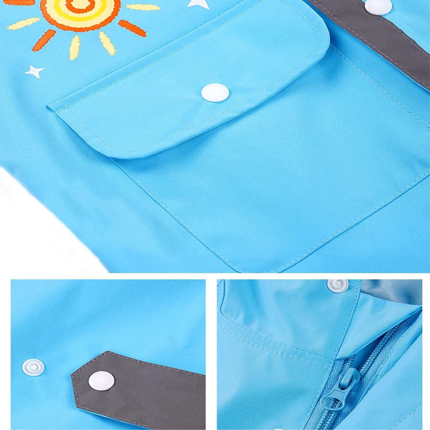 Fewlby Kids Puddle Suit Rain Suit XL/5-6 Years Blue | Waterproof Hooded Raincoat for Boys and ...