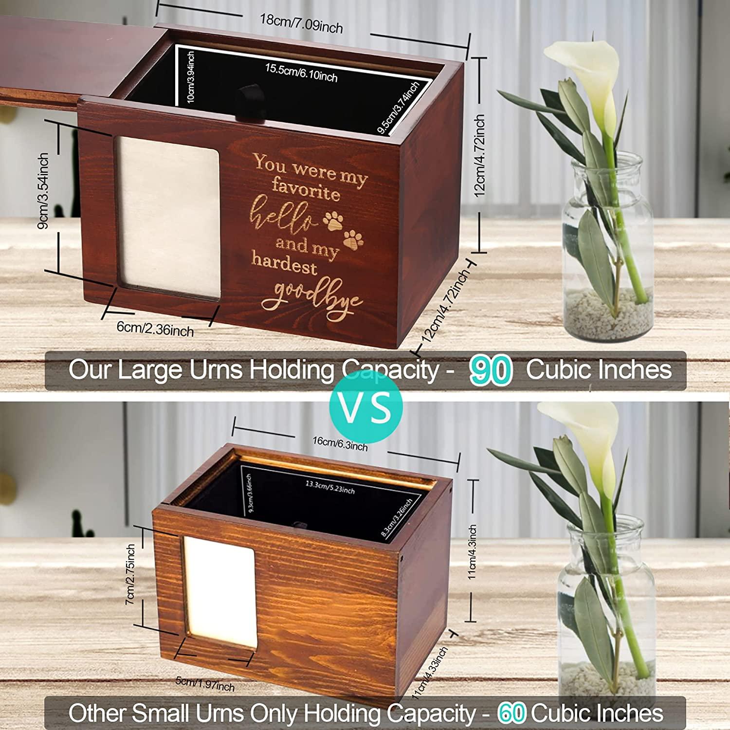 Pet Memorial Urns for Dog or Cat Ashes, Wooden Personalized Funeral ...