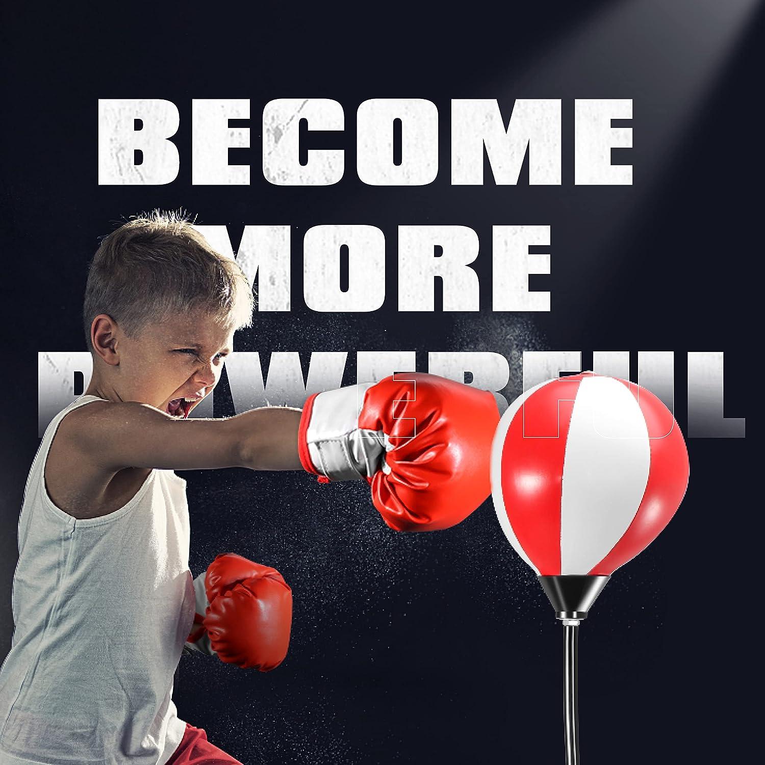 Bellochiddo Kids Punching Bag Set - Height Adjustable Stand & Reflex ...