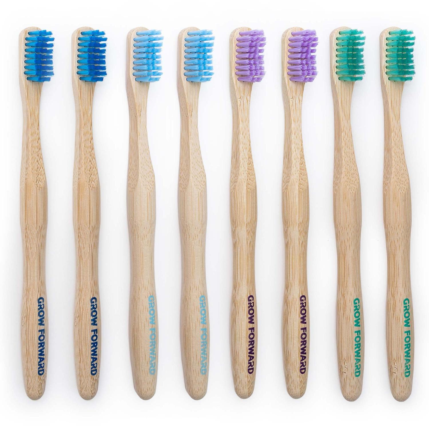 Grow Forward Premium Bamboo Toothbrushes - Medium Bristles Bamboo ...