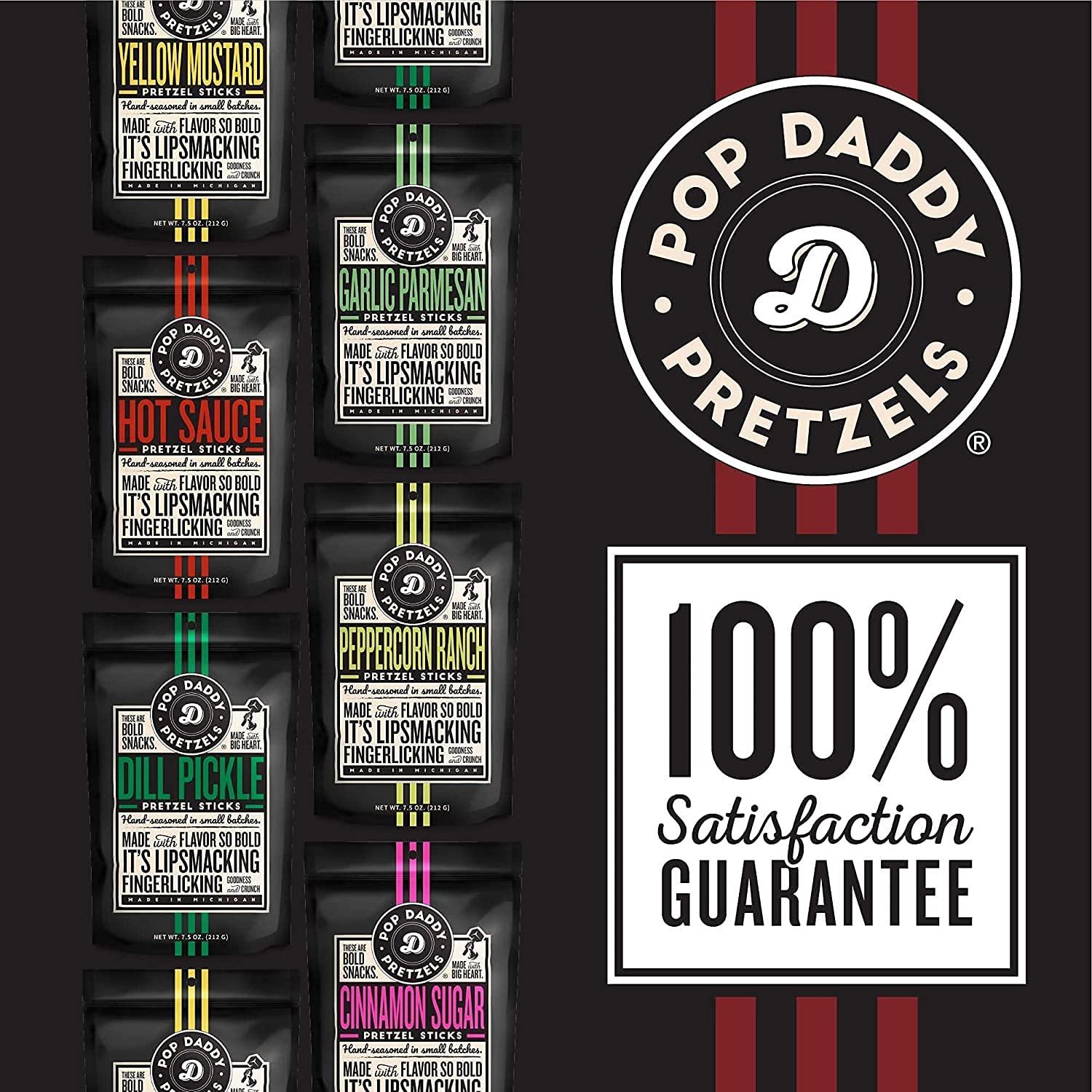 Pop Daddy Yellow Mustard Gourmet Pretzel Sticks 3-Pack - Bold & Healthy ...